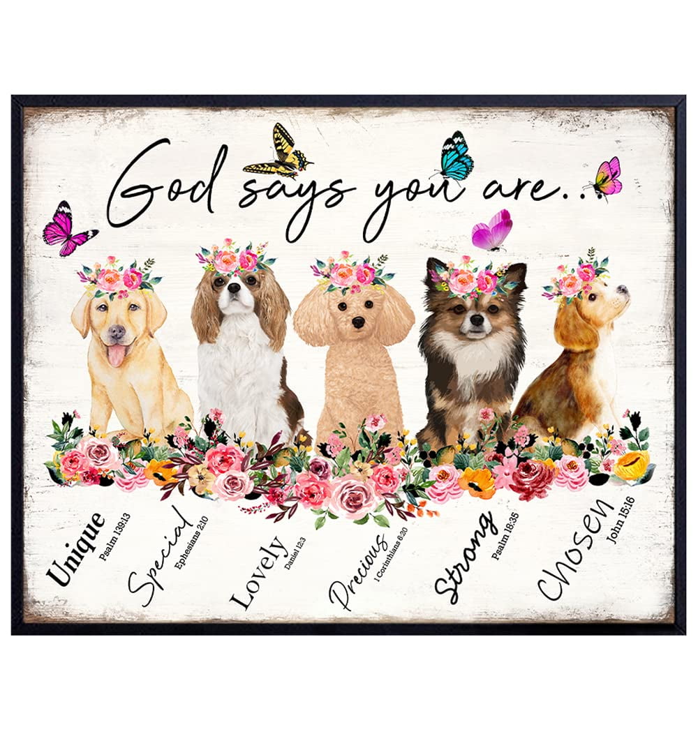 AVOI God Says You Are Dog Wall Decor-Bible Verses, Psalms, Scripture ...