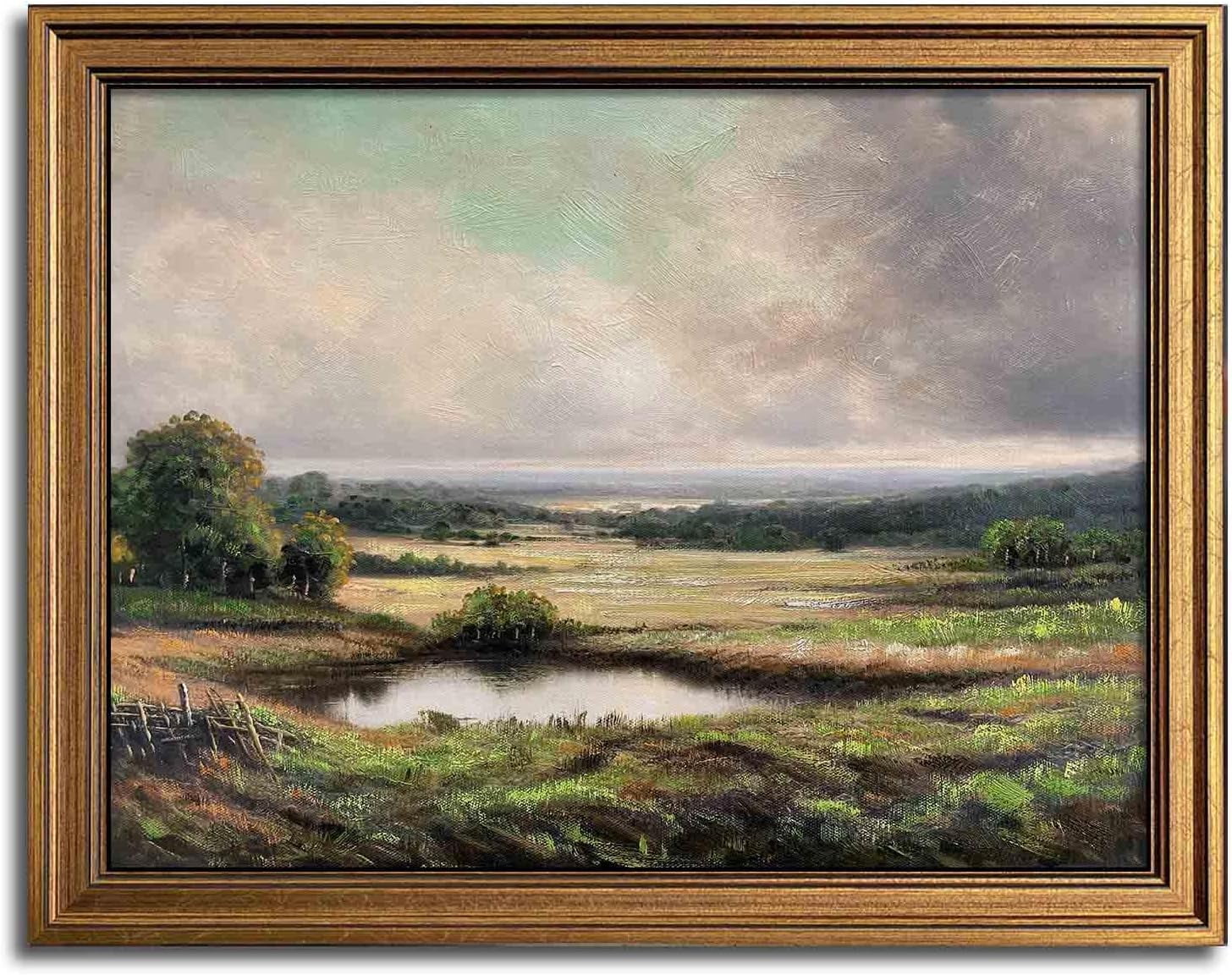 AVOI Gold Framed Vintage Wall Art Classical French Landscape Mountain ...