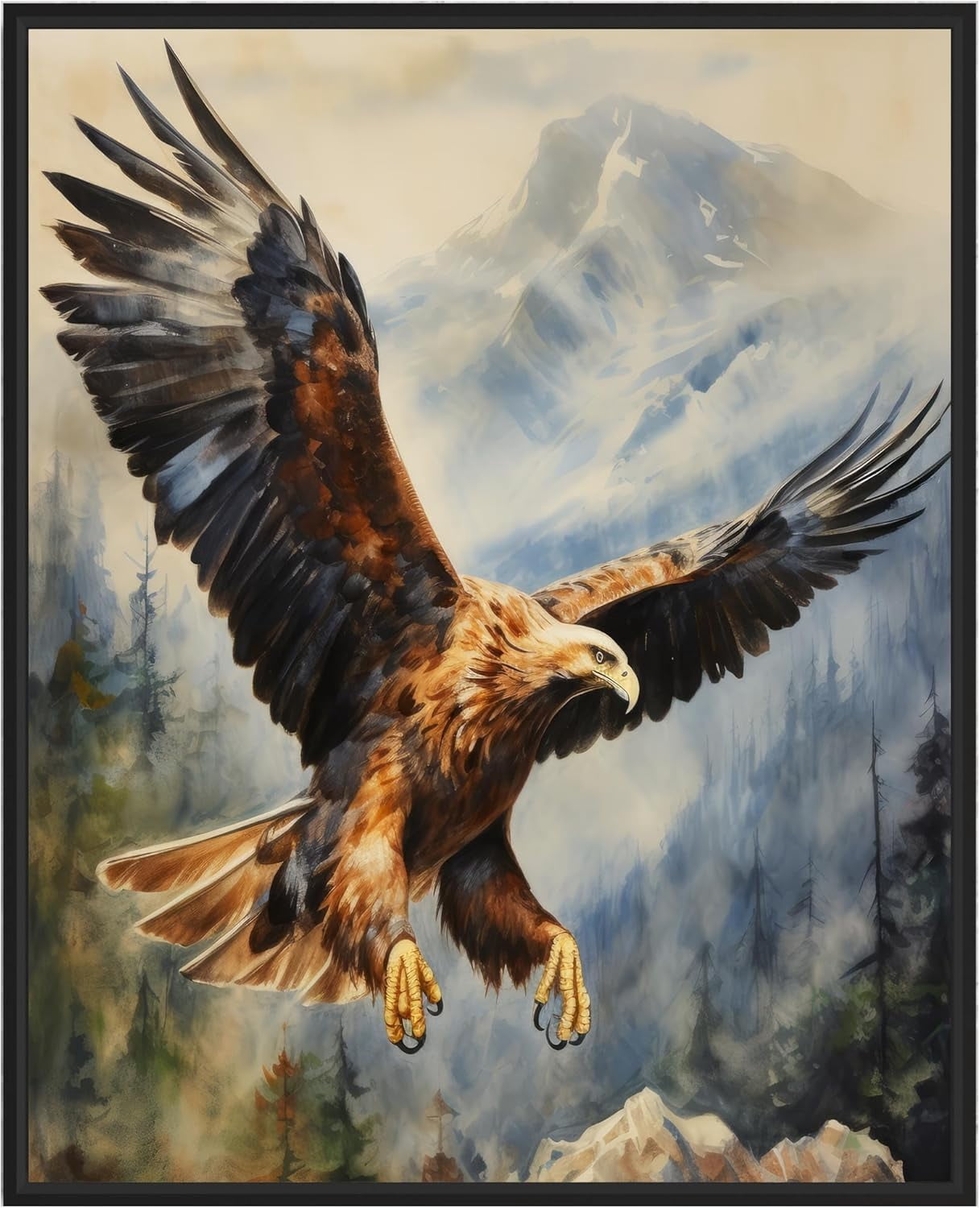 AVOI Golden Eagle Art Print Poster, Falcon, Hawk, Eagle Drawing, Birds ...