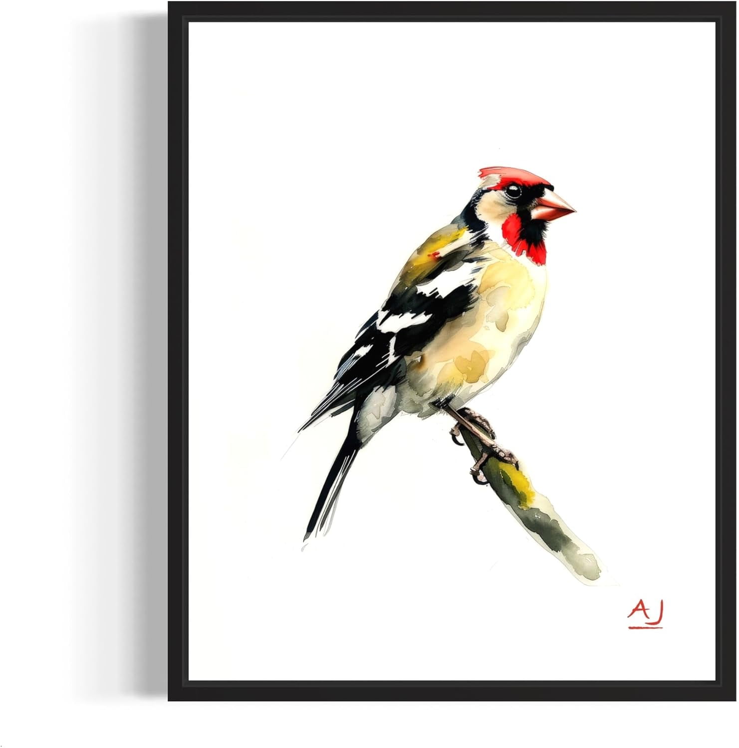 AVOI Goldfinch Art Print Poster, Bird Watercolor Painting, Nature ...