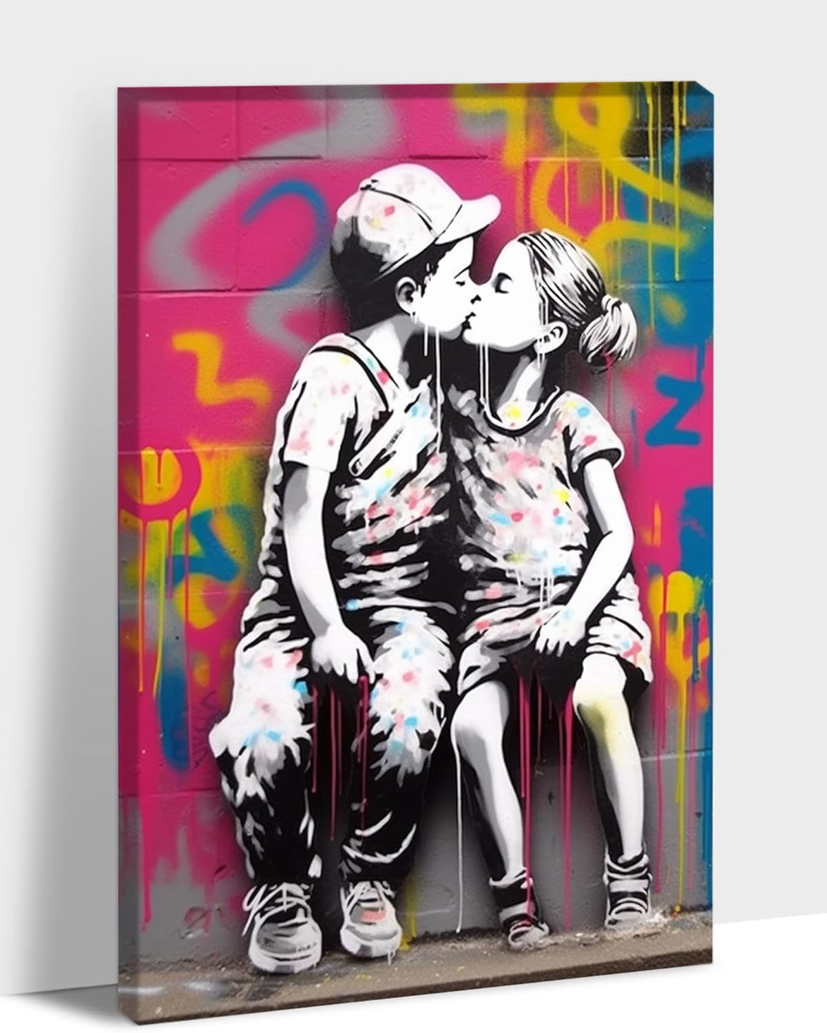 AVOI Graffiti Canvas Wall Art, Old Street Graffiti Canvas Prints ...
