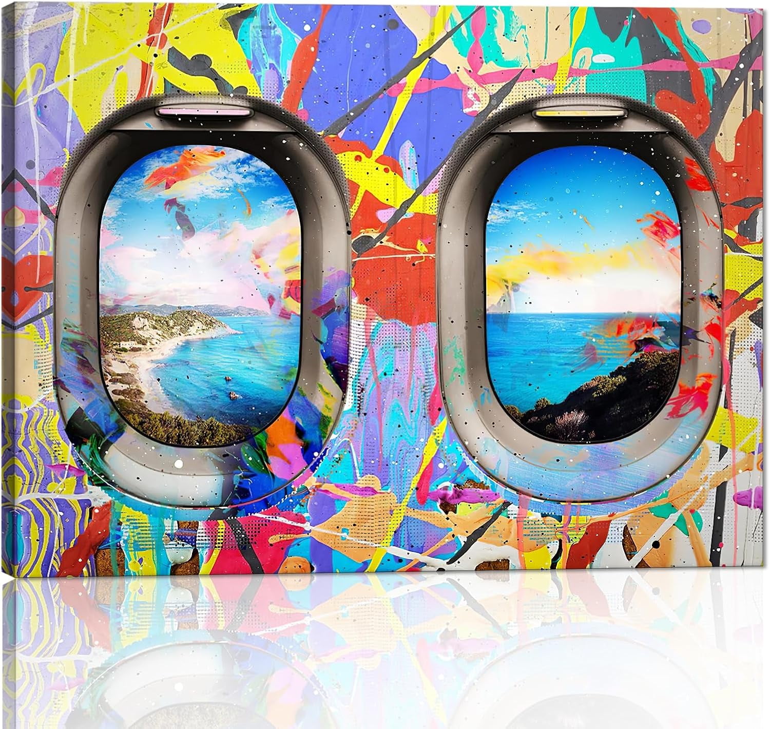 AVOI Graffiti Window Seat Wall Art, Funny Creative Canvas Picture Art ...