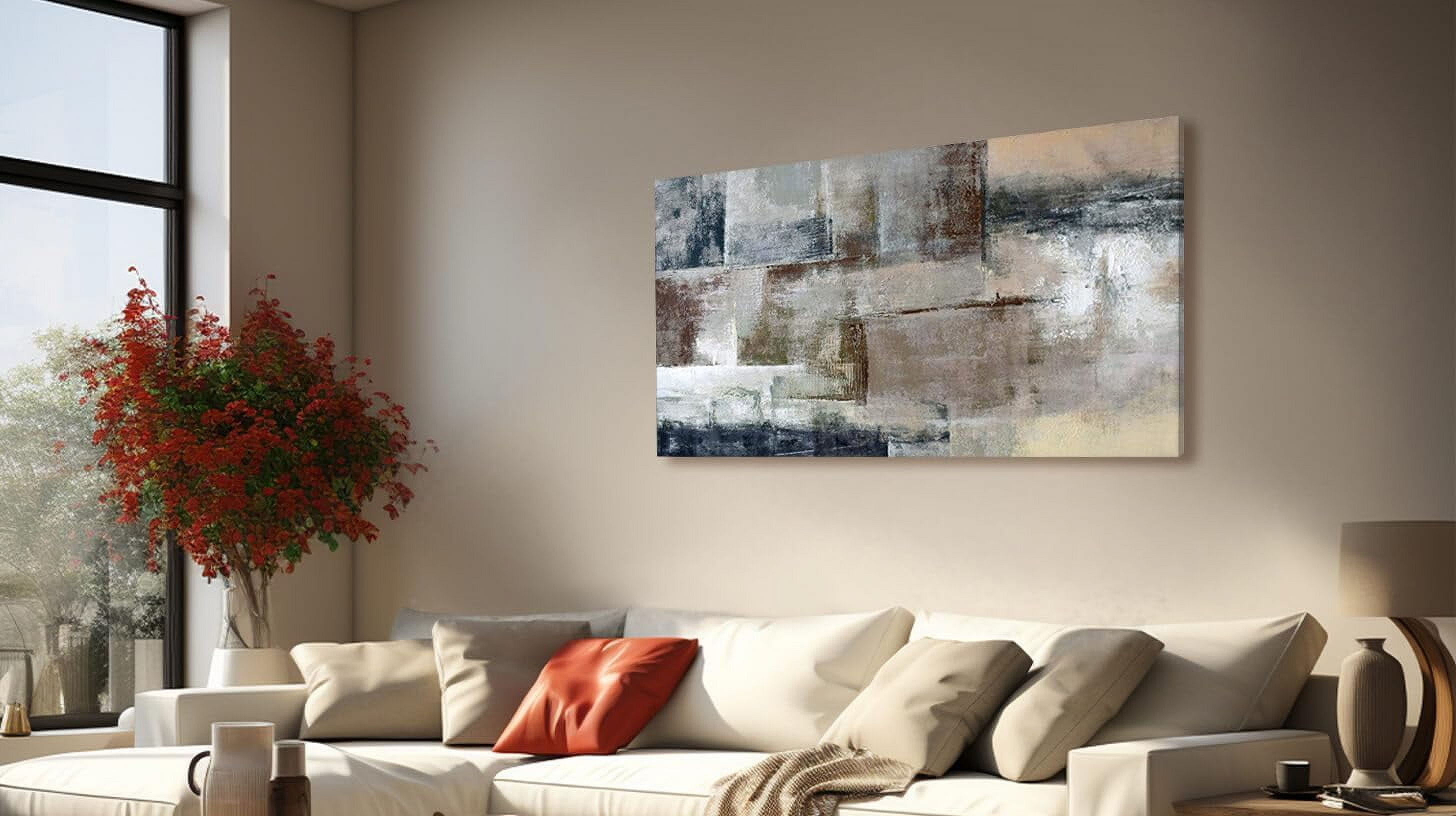 AVOI Gray Abstract Wall Art Decor Hand Painted Oil Painting on Canvas ...