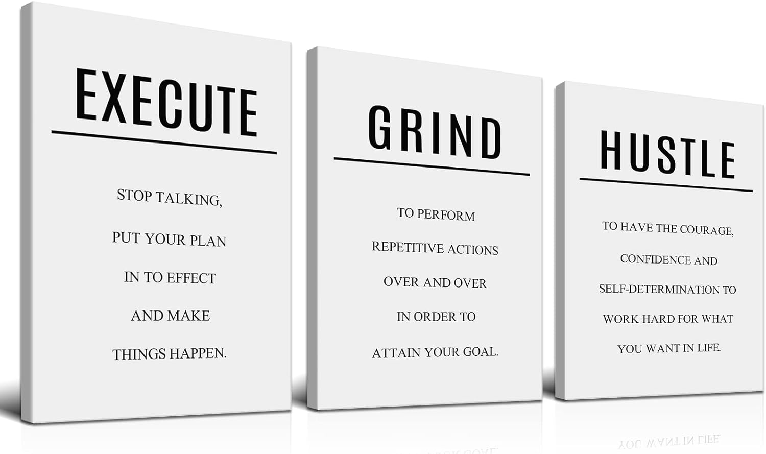 AVOI Grind Hustle Execution Wall Art Motivational Positive Affirmations ...