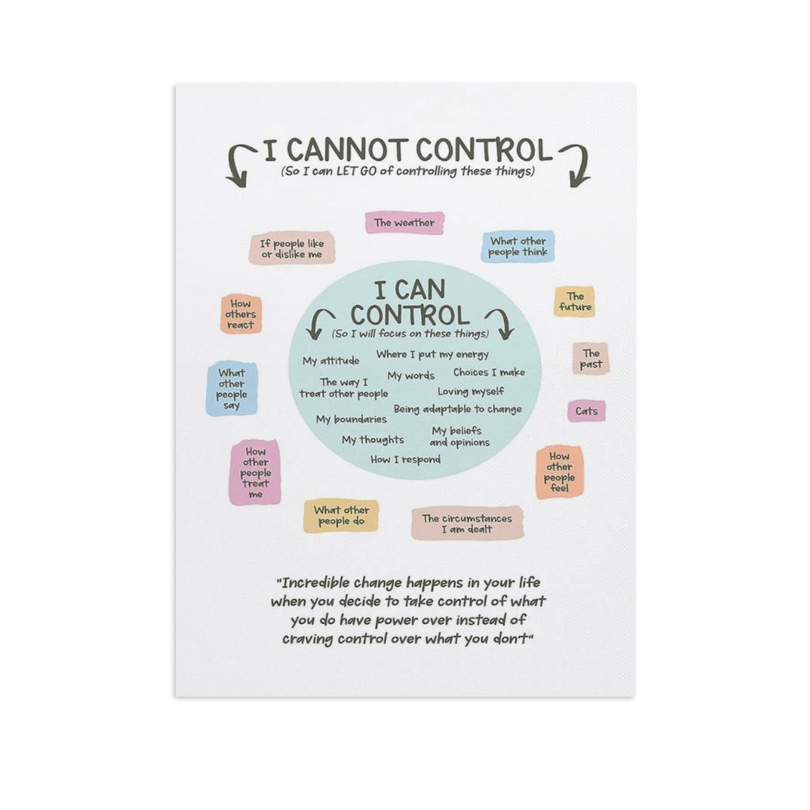 AVOI Growth Mindset Mental Health Posters I Cannot Control and I Can ...
