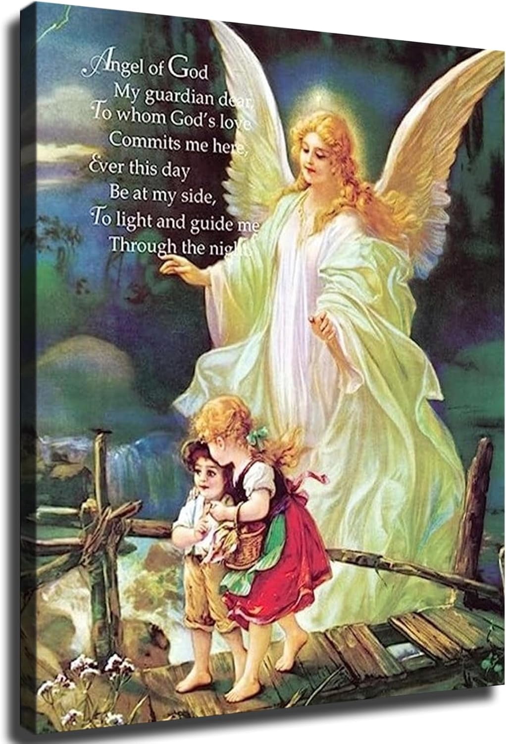 AVOI Guardian Angel of God Poem - Children on Bridge Religious Poster ...