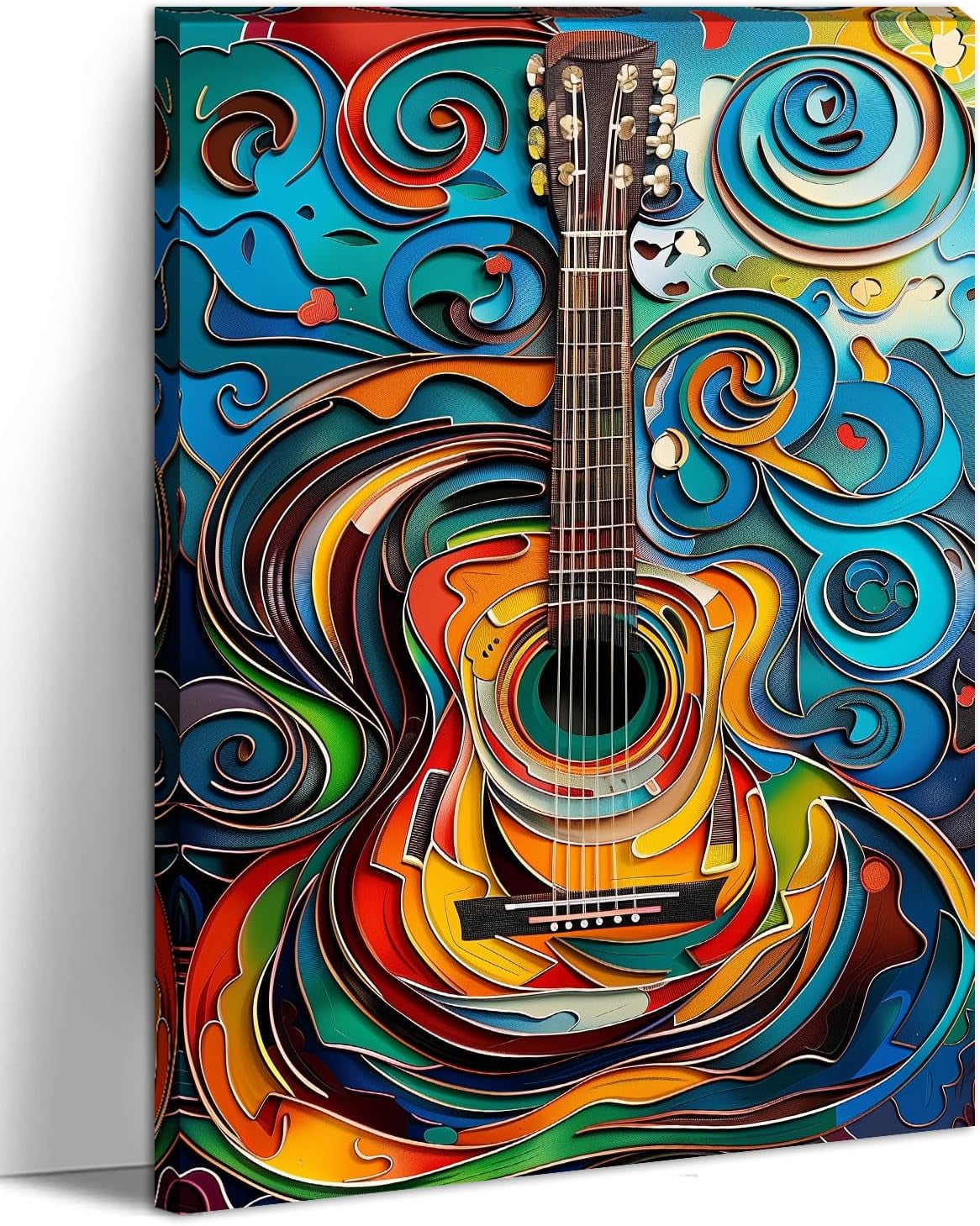AVOI Guitar Canvas Wall Art Music Wall Decor Coloful Abstract Guitar ...