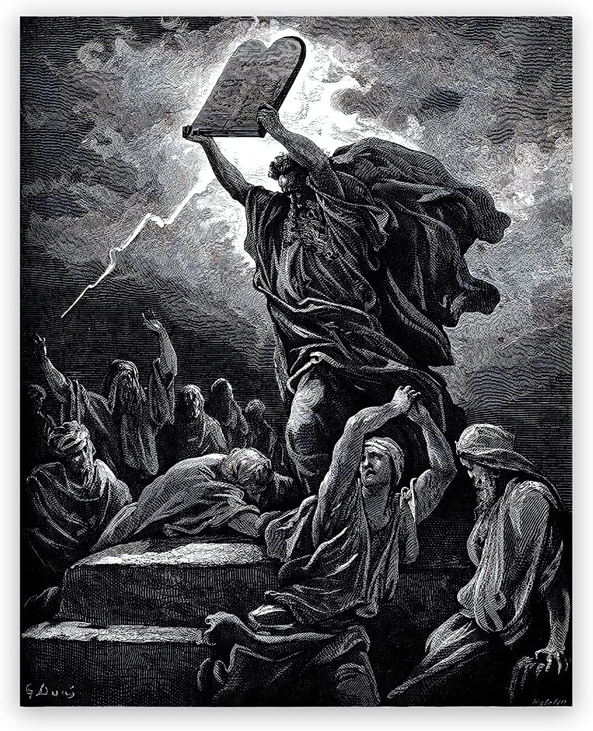 AVOI Gustave Dore Canvas Print-Moses Breaking the Tablets of the Law ...
