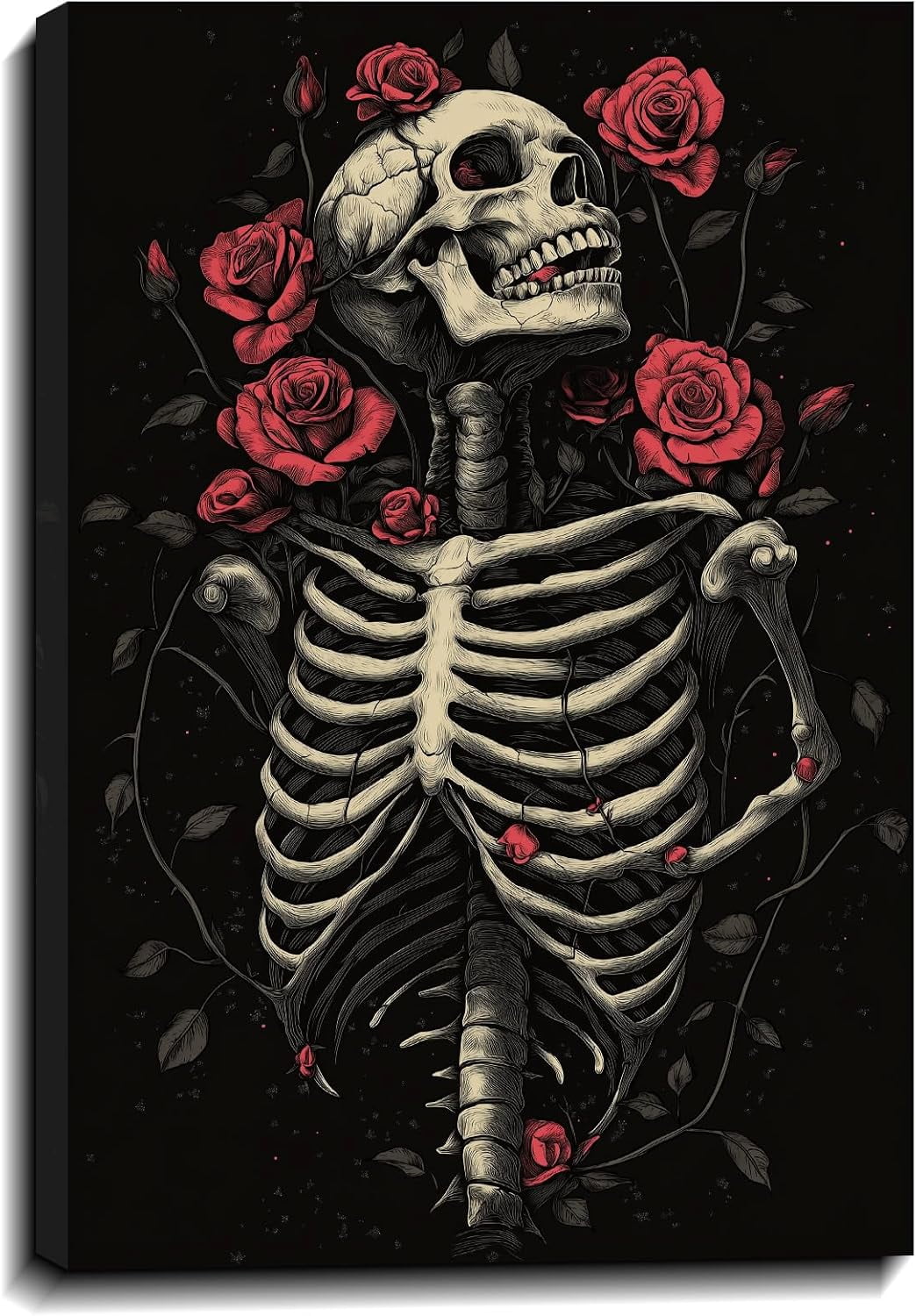 AVOI Halloween Canvas Wall Art Skeleton Picture Wall Decor Vintage ...