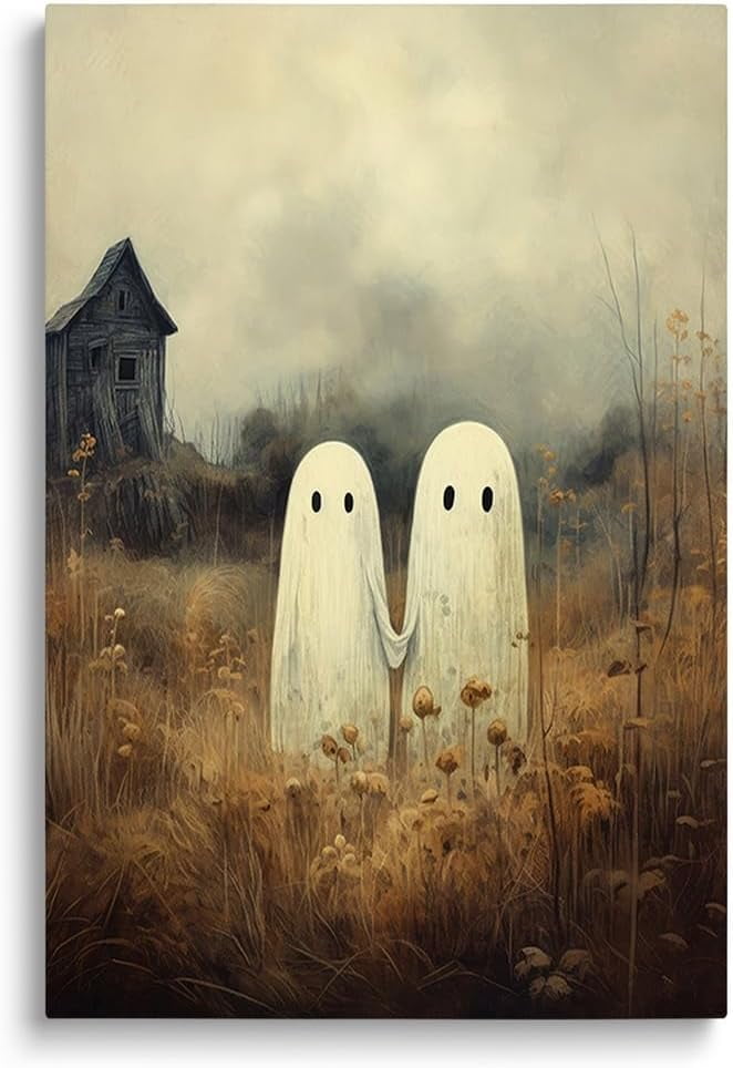 AVOI Halloween Decoration Print, Ghosts Art Print, Cute Ghosts in Field ...