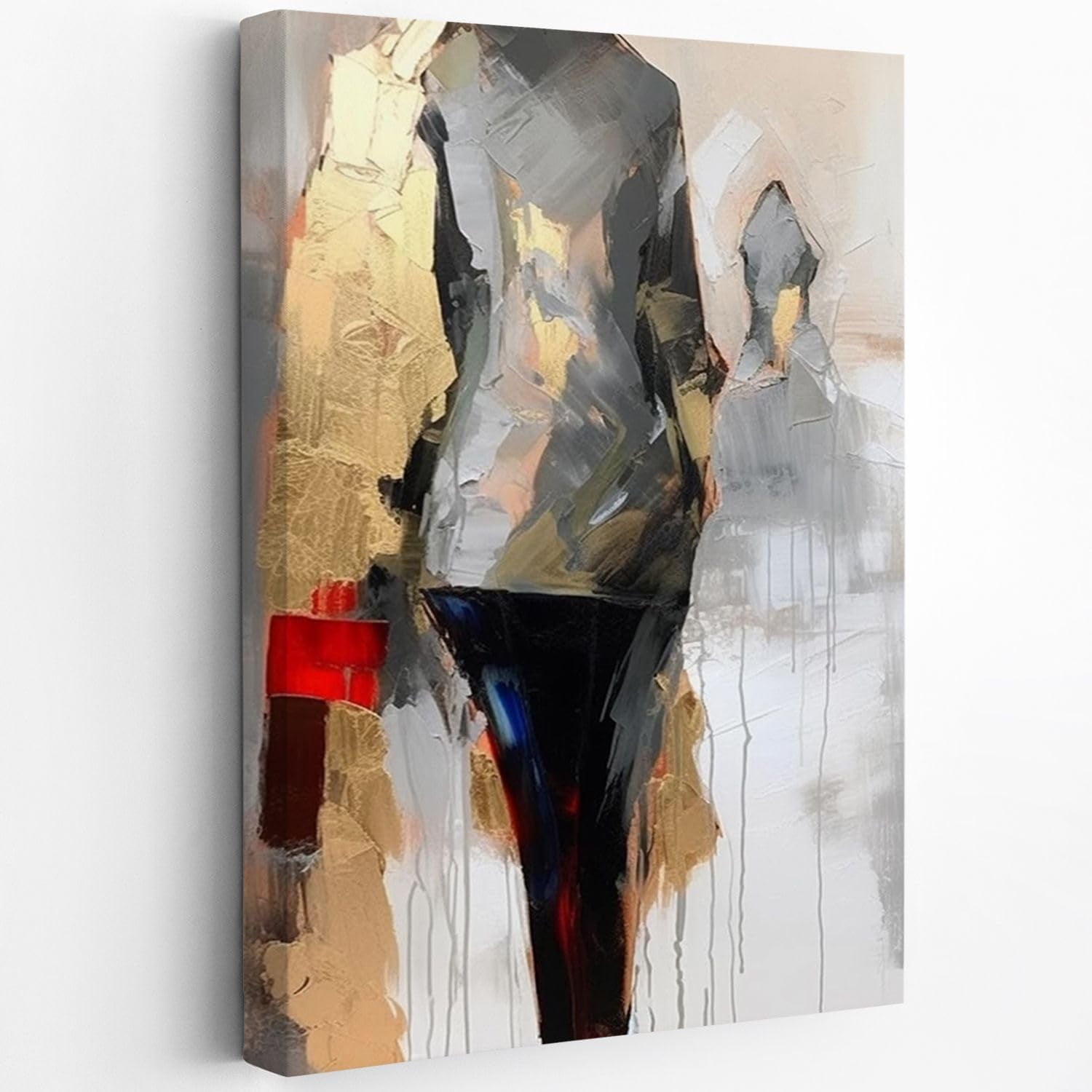 AVOI Hand Painted Abstract Oil Painting On Canvas Woman Walking Art ...