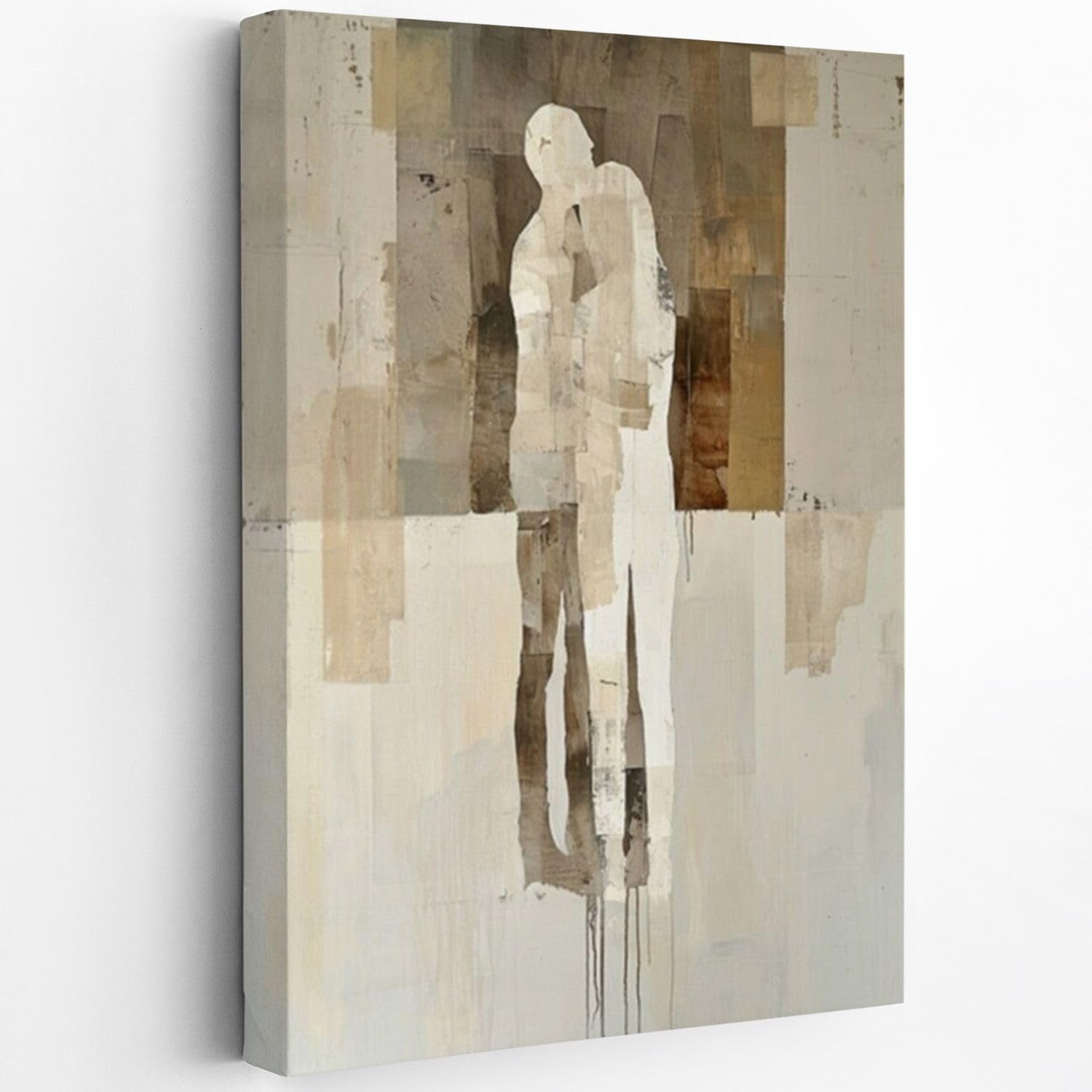 AVOI Hand Painted Couple Embracing Romance Oil Painting,Vertical ...