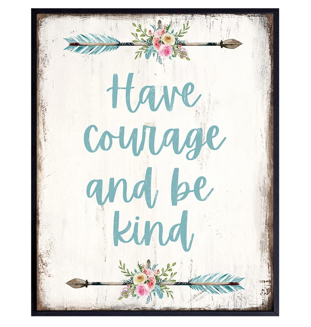 AVOI Have Courage and Be Kind Wall Decor Sign - Boho Bathroom Decor ...
