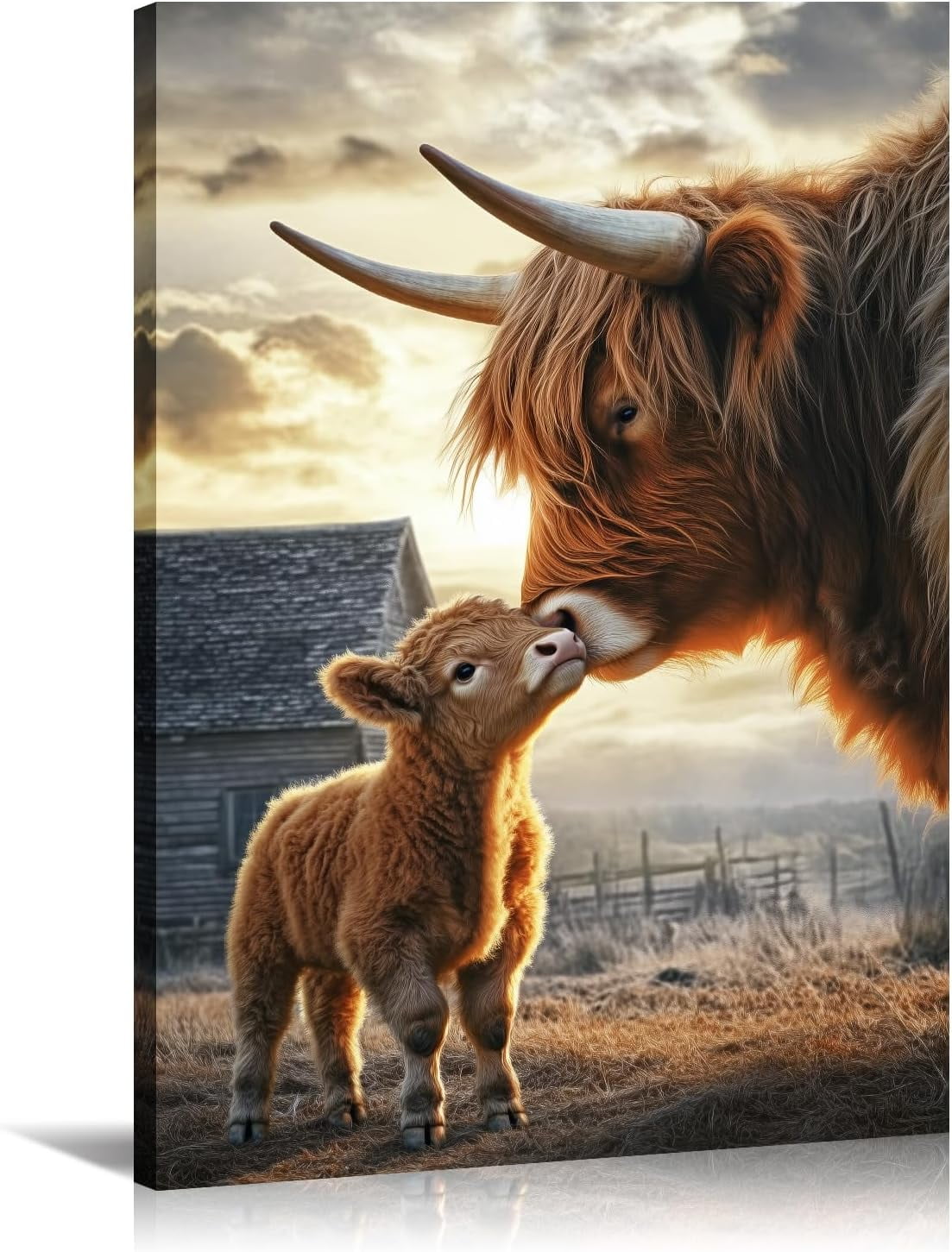 AVOI Highland Cow Wall Art Canvas Prints Cow Picture Wall Decor ...
