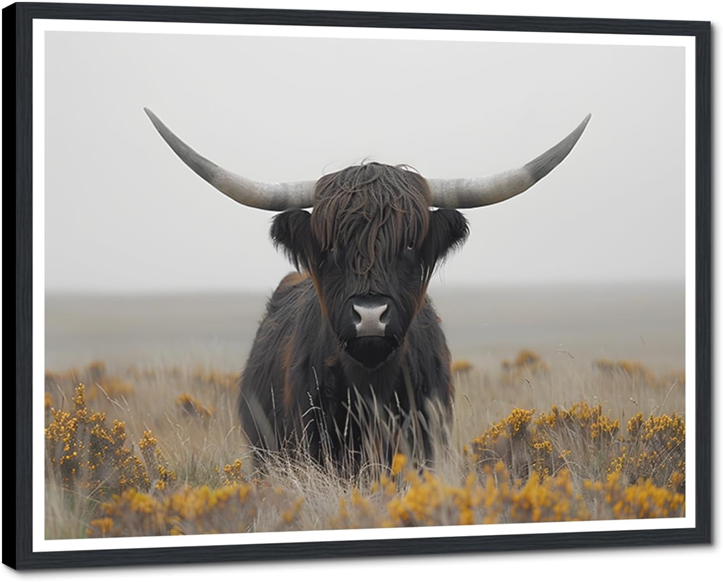 AVOI Highland Cow Wall Art Rustic Farmhouse Picture Animal Canvas Print ...