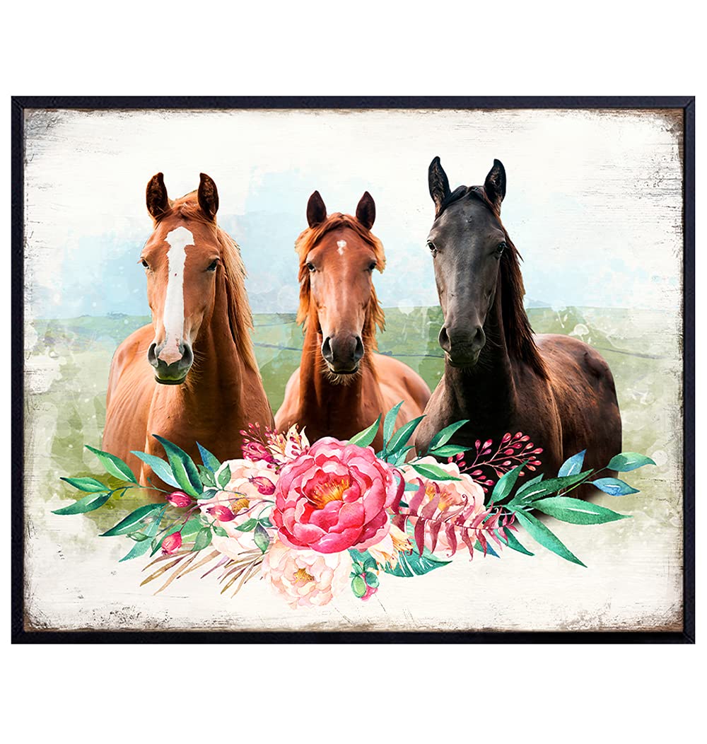 AVOI Horse Wall Art & Farmhouse Decor-Country Western Gifts-Rustic Pony ...