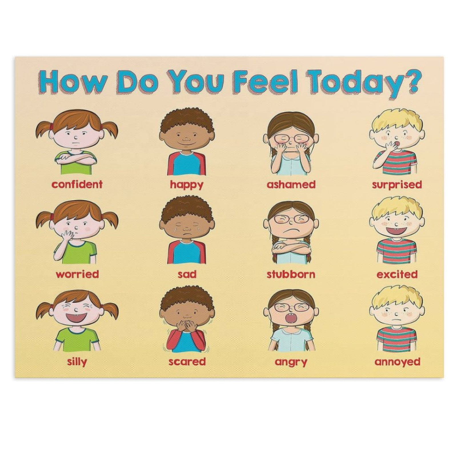 AVOI How Do You Feel Today Poster - Emotions, Feelings, Mood Chart for ...