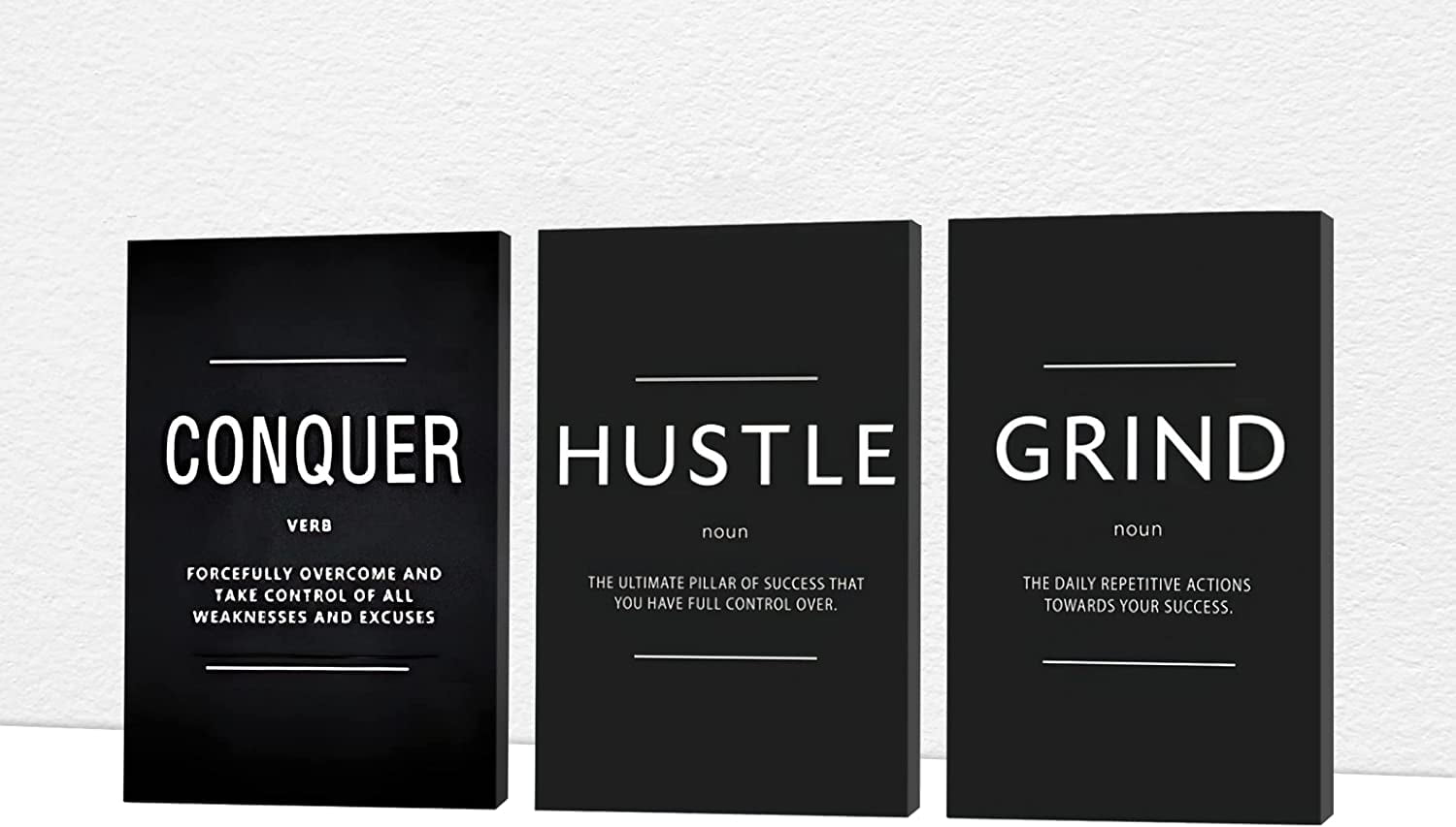 AVOI Hustle-Grind-Conquer Motivational Quotes Wall Art, Inspirational ...