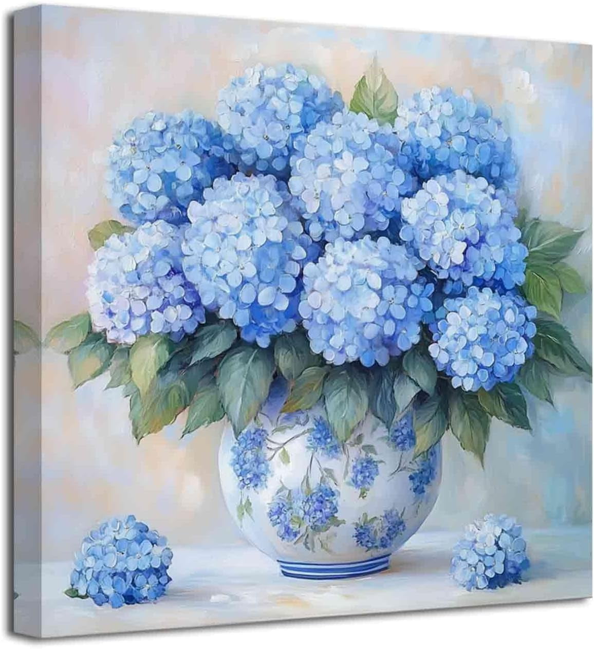 AVOI Hydrangea Wall Art Blue Bathroom Decor Blue Hydrangea Pictures ...