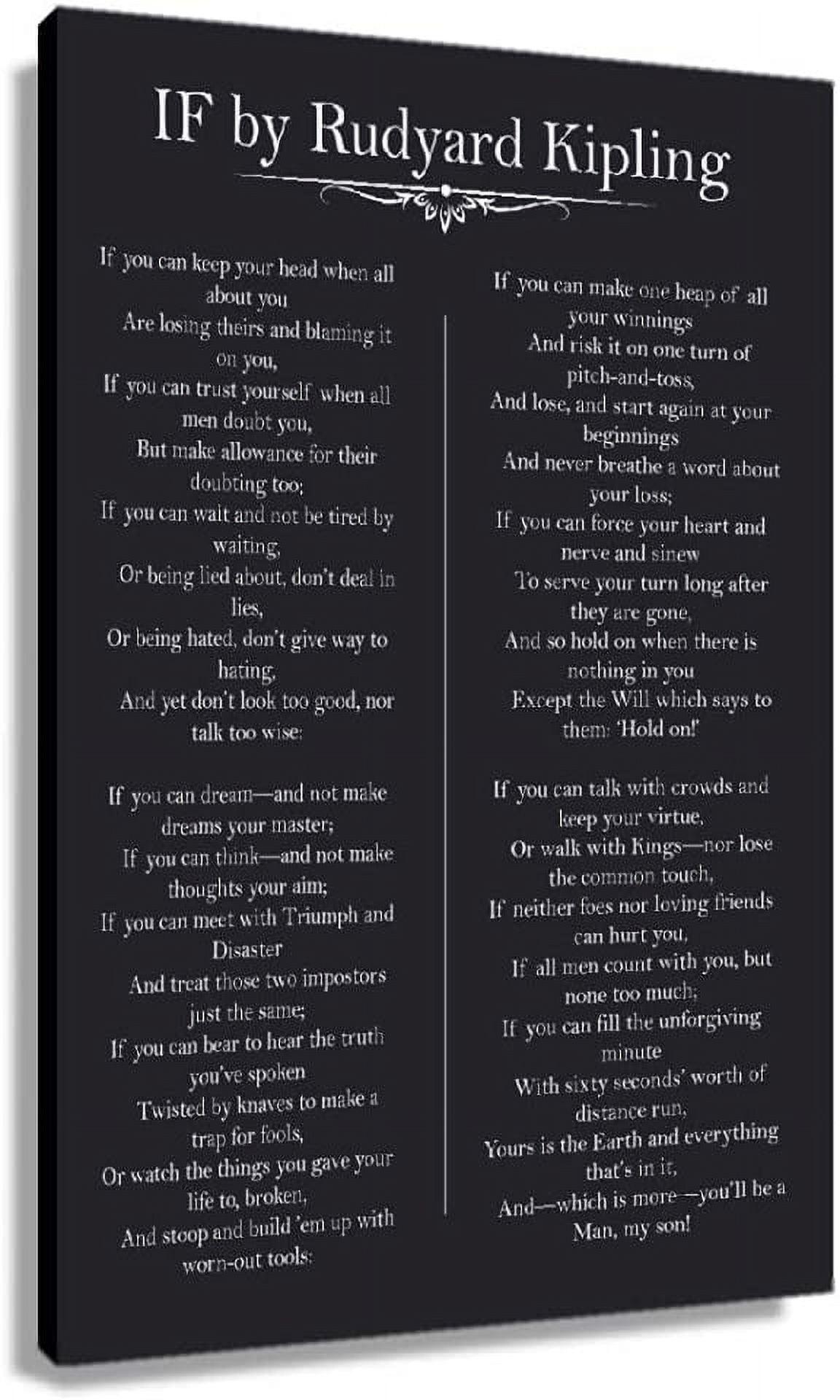 AVOI IF You Can Keep Your Head Rudyard Kipling Poem Motivational Wall ...