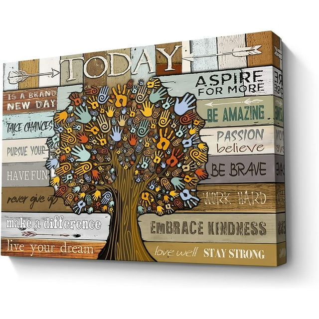 AVOI Inspirational Canvas Wall Art for Office Print Picture Today is ...