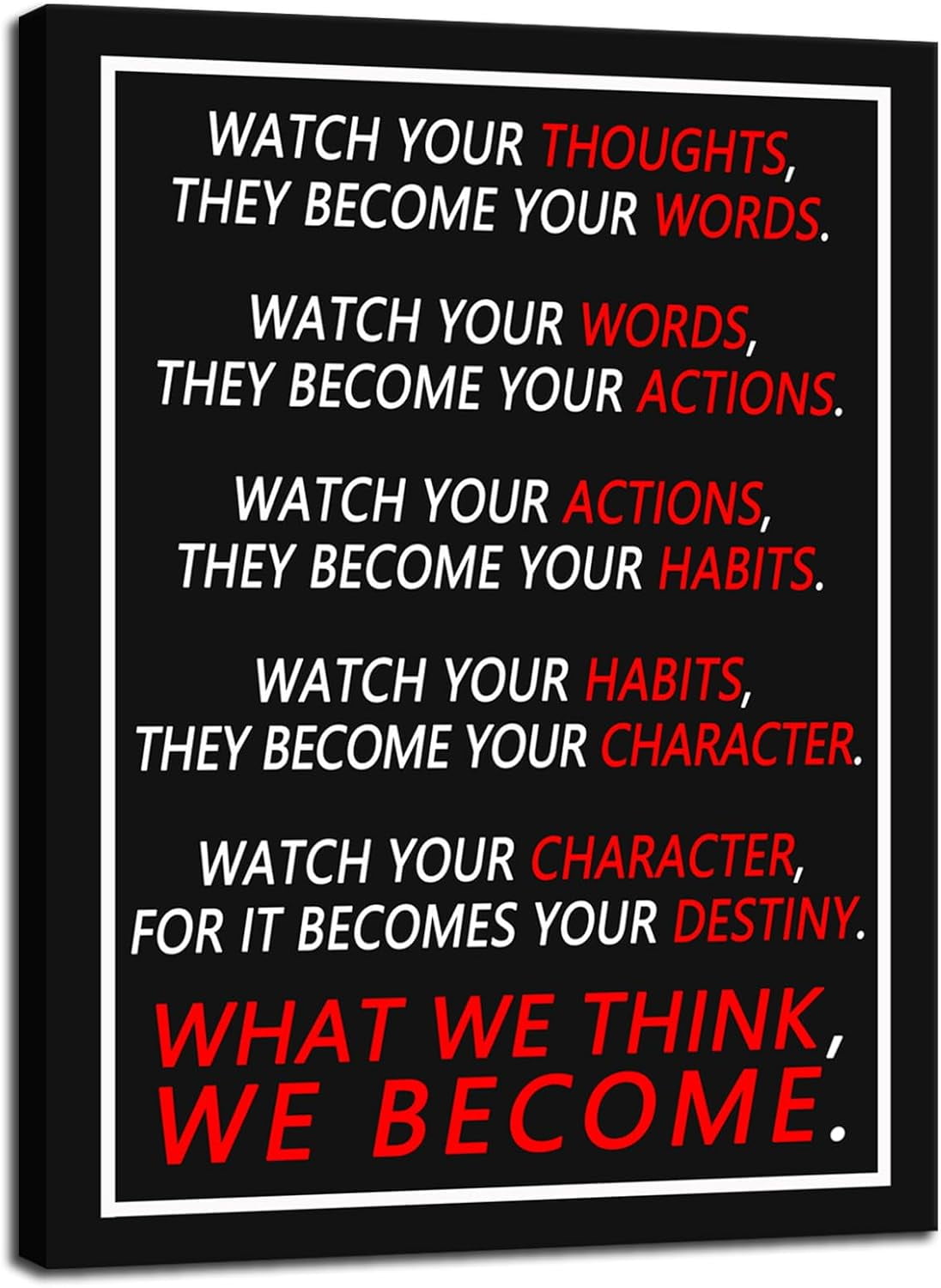 AVOI Inspirational Canvas Wall Art Office Wall Decor Watch Your ...