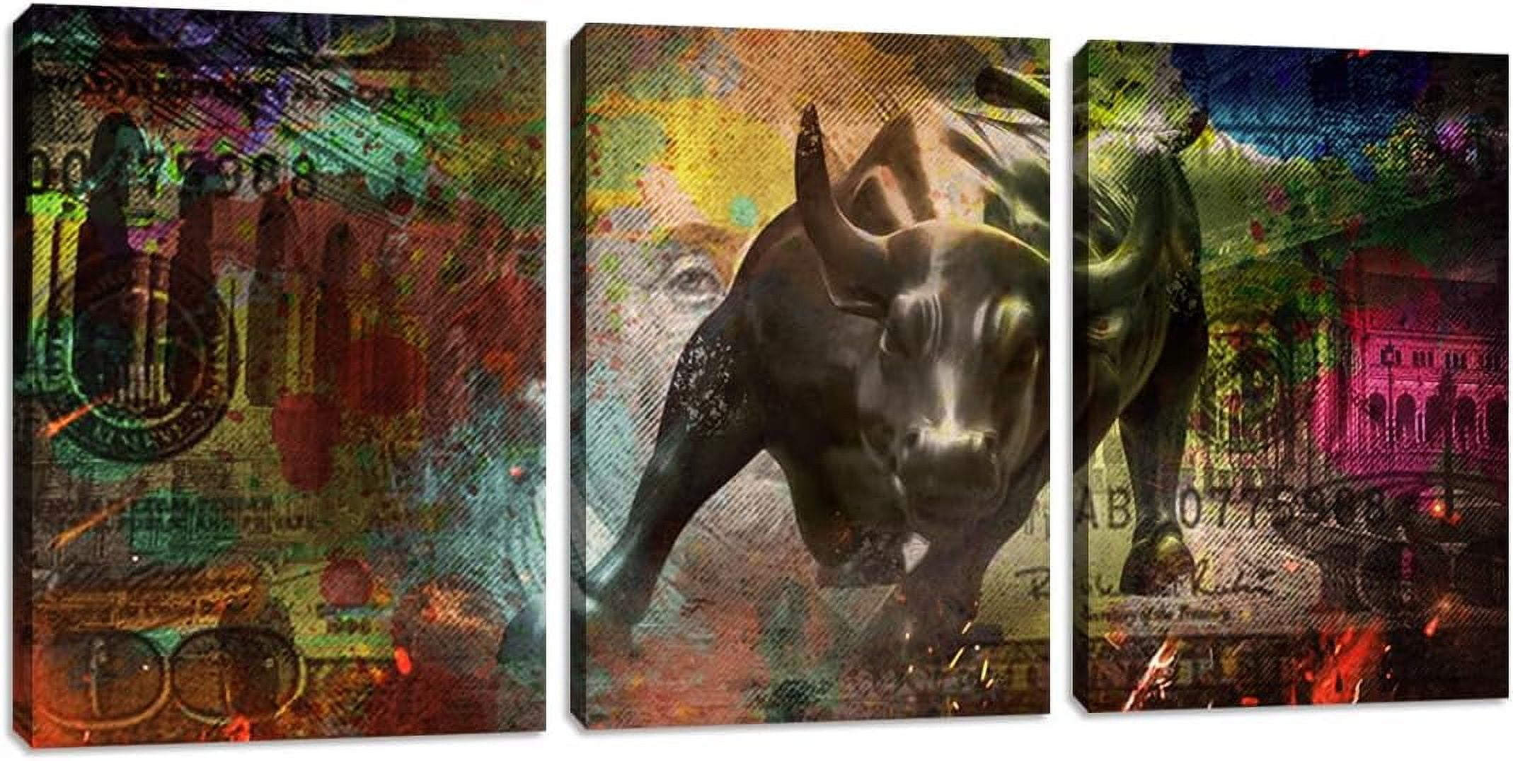 AVOI Inspirational Colorful Bull Poster Prints Motivational Wall Art ...