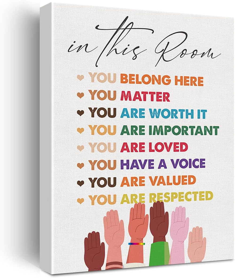 AVOI Inspirational Diversity Wall Art in This Room Watercolor Canvas ...