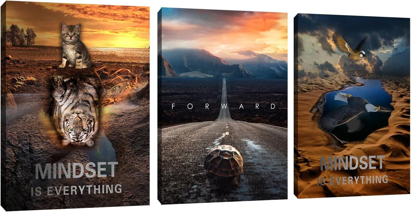 AVOI Inspirational Mindset Office Wall Art Tiger Canvas Wall Painting ...