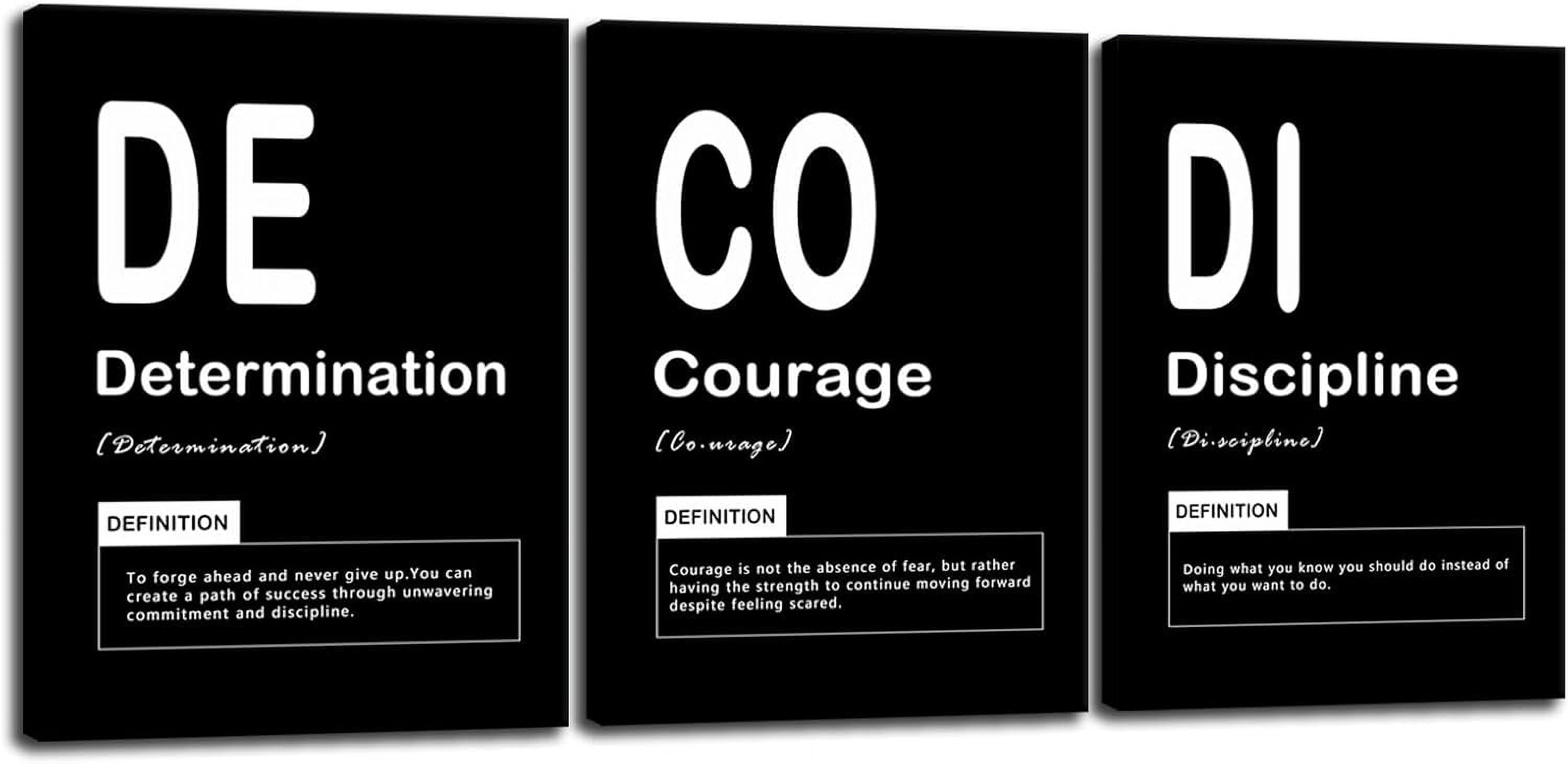 AVOI Inspirational Painting Wall Art Canvas Print Office Wall Decor Discipline Determination ...