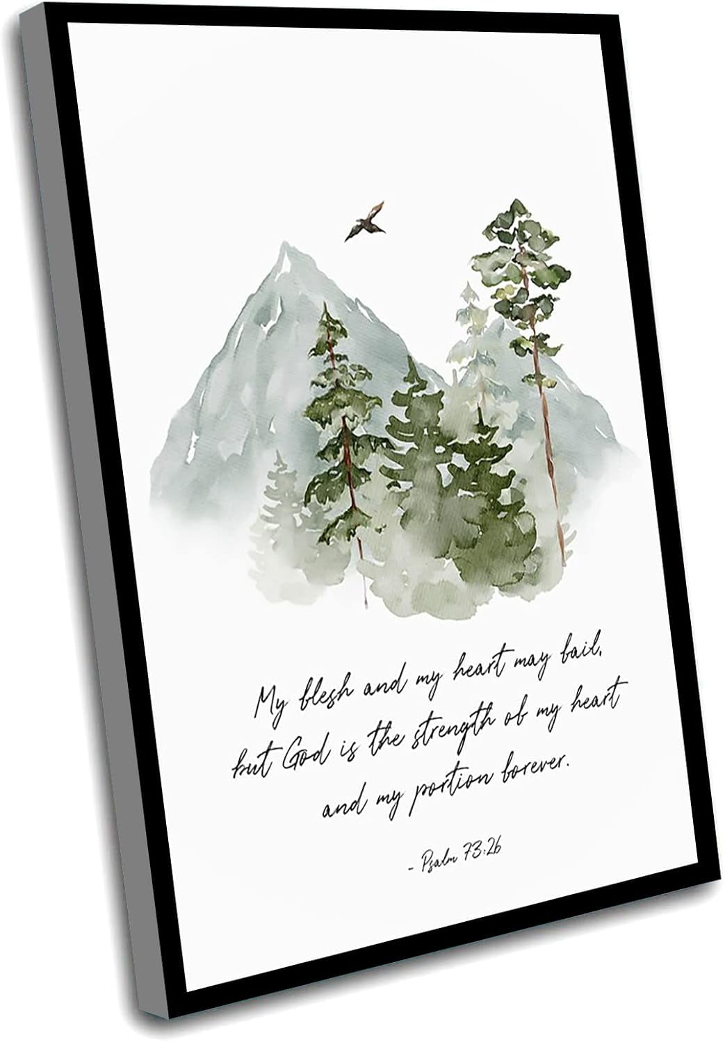 AVOI Inspirational Psalm 73 Wall Art, 'God Is The Strength Of My Heart ...
