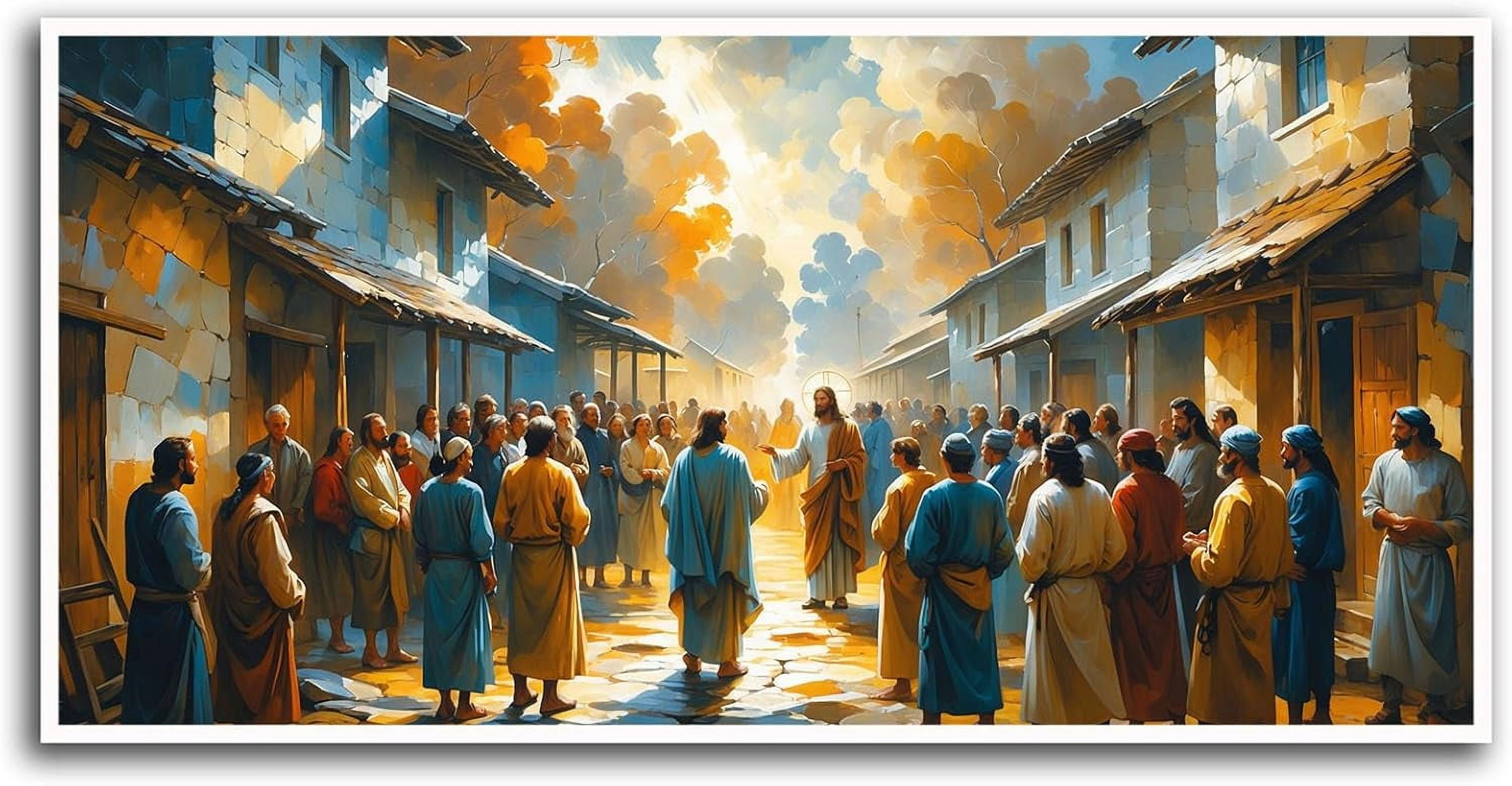AVOI Inspirational Street - Scene Oil Painting: Jesus is having a ...