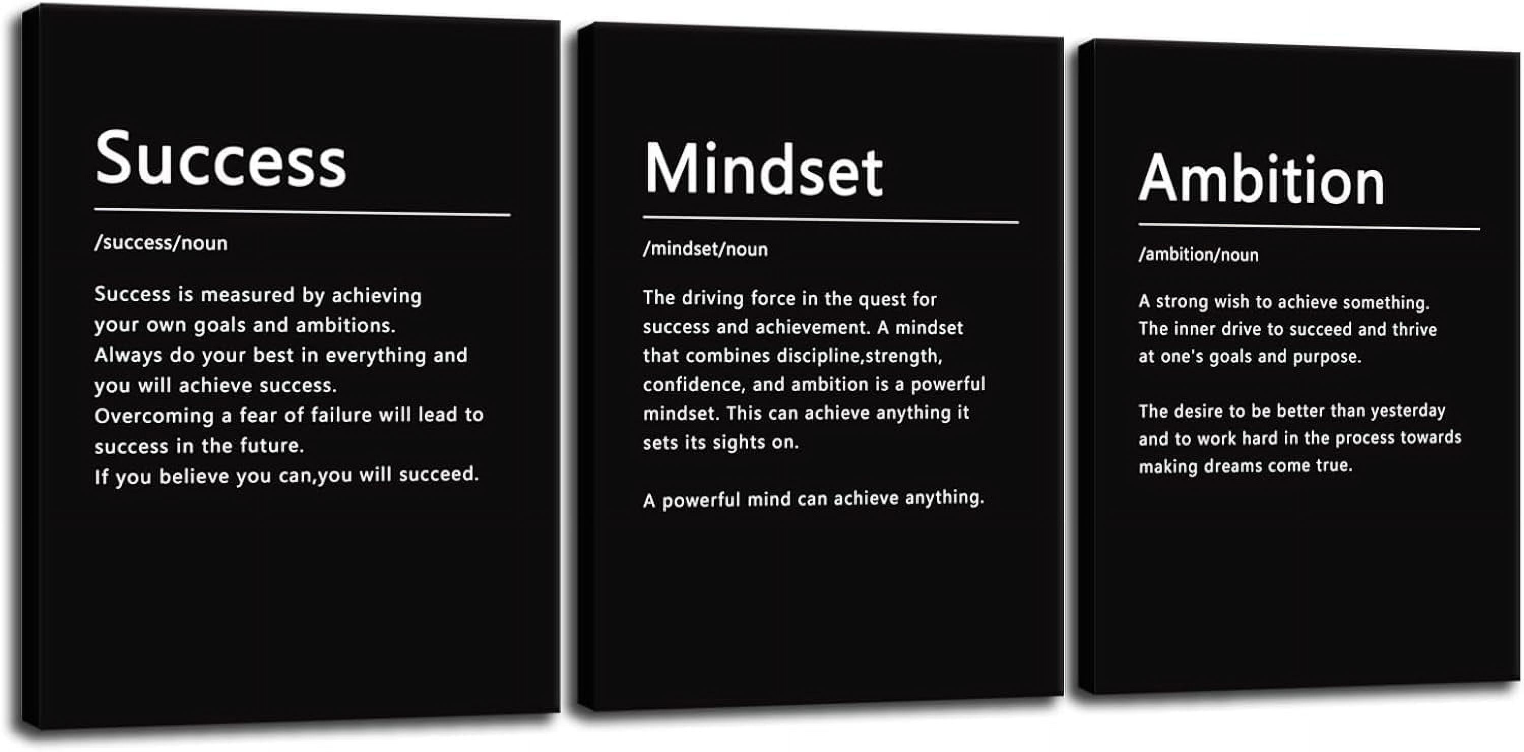 AVOI Inspirational Success Wall Art Mindset Ambition Noun Poster Canvas ...