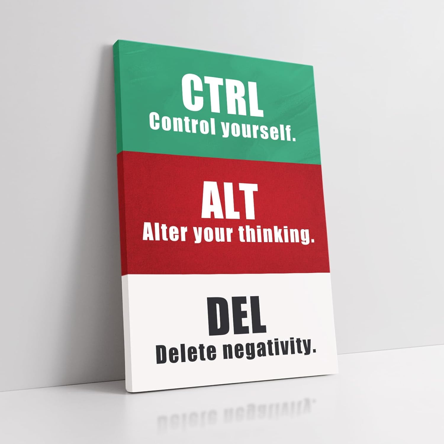 AVOI Inspirational Wall Art CTRL+ALT+DEL- Motivational Success Quotes ...