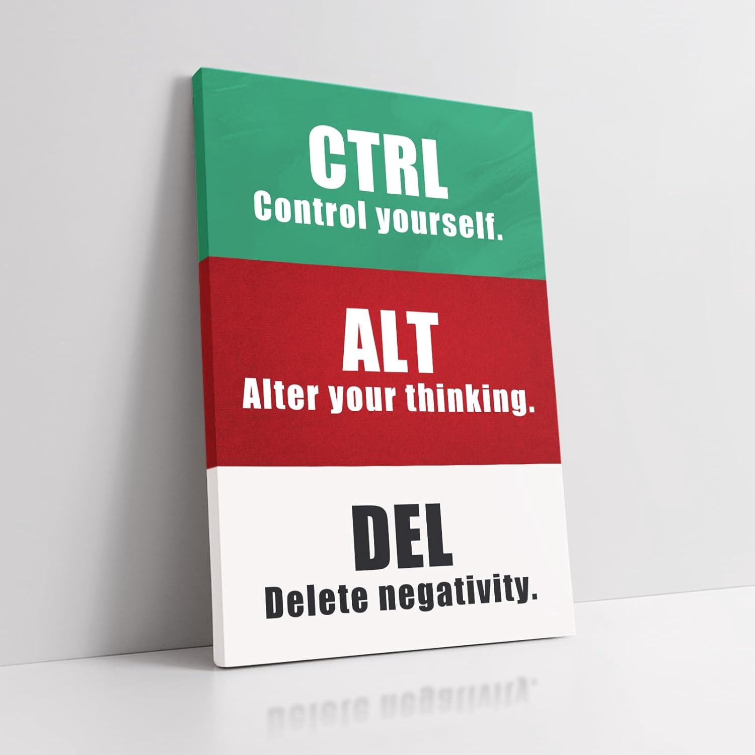 AVOI Inspirational Wall Art CTRL+ALT+DEL- Motivational Success Quotes ...