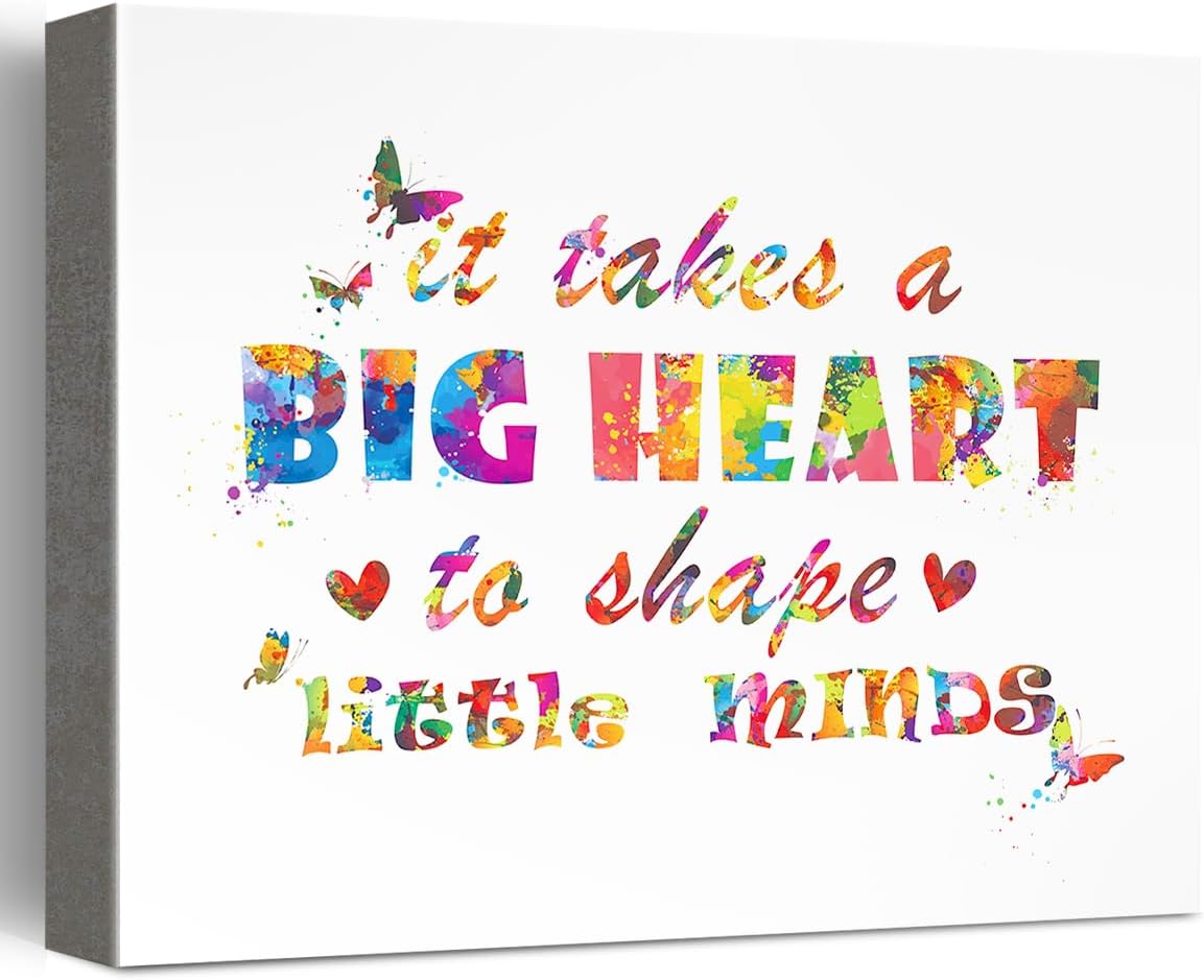 AVOI Inspirational Wall Art for Kids Room Decor,It Takes a Big Heart to ...