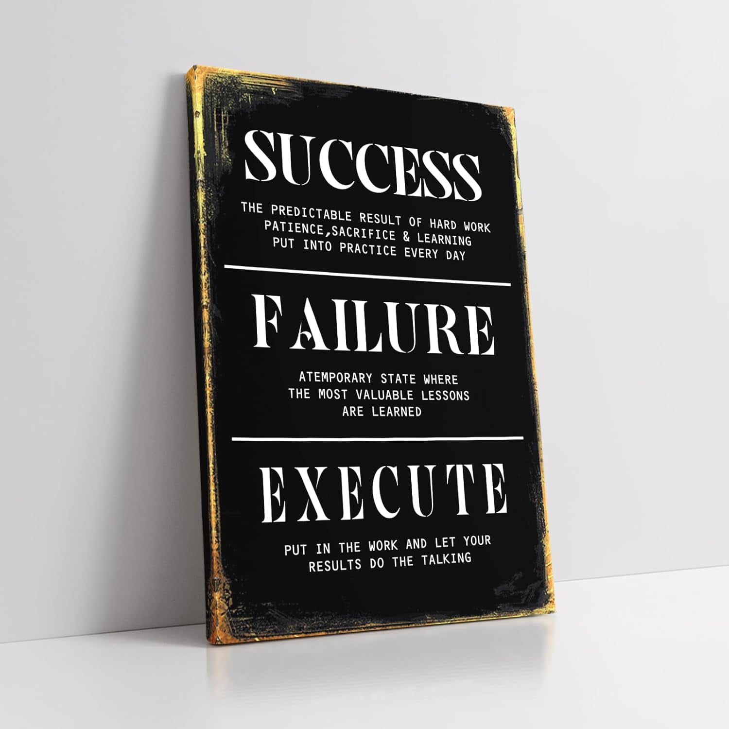 AVOI Inspirational Wall Art Success Quote Execute Failure Definition ...