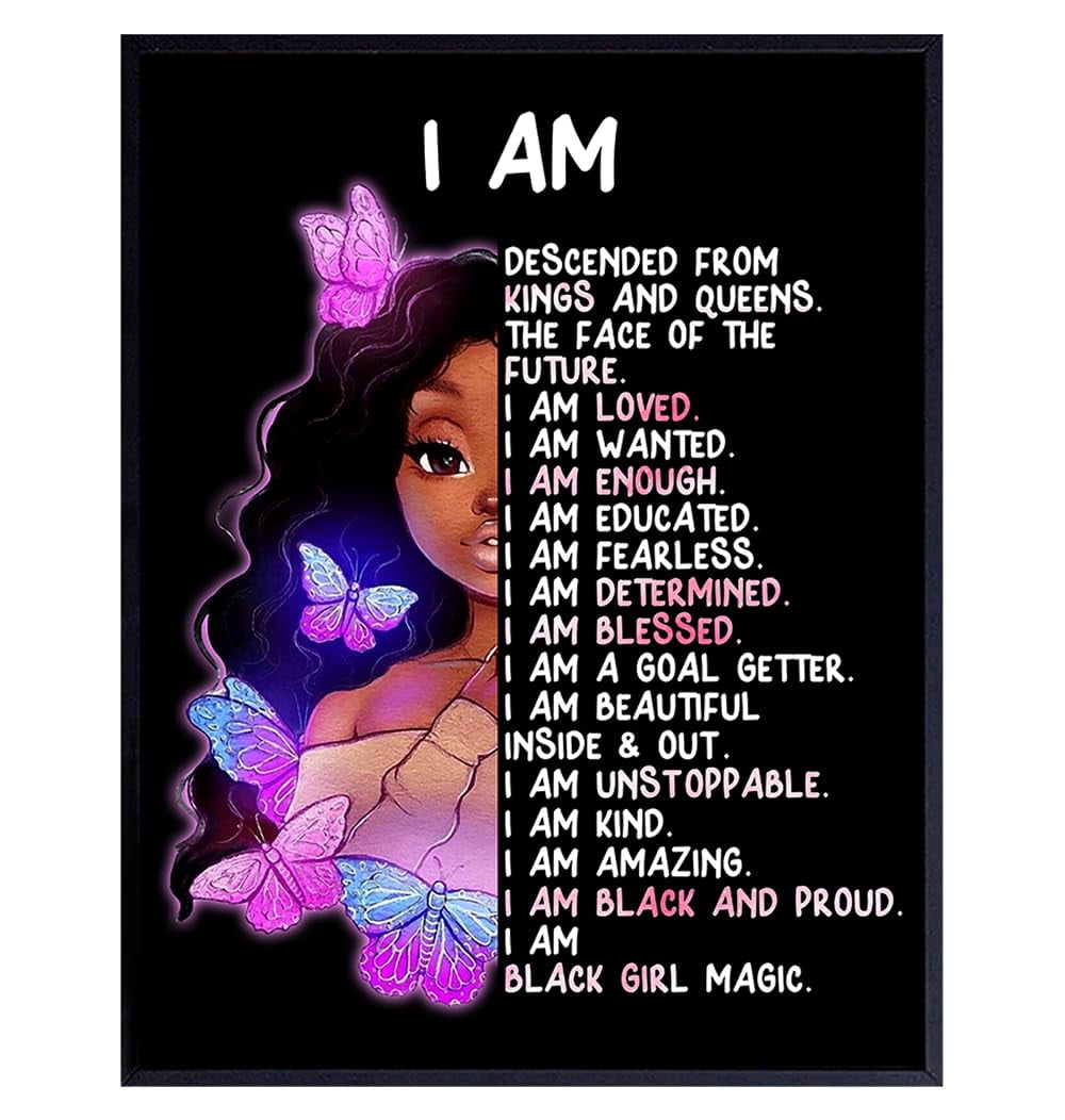 AVOI Inspiring Black Girl Wall Decor LARGE 11x14 - African American ...