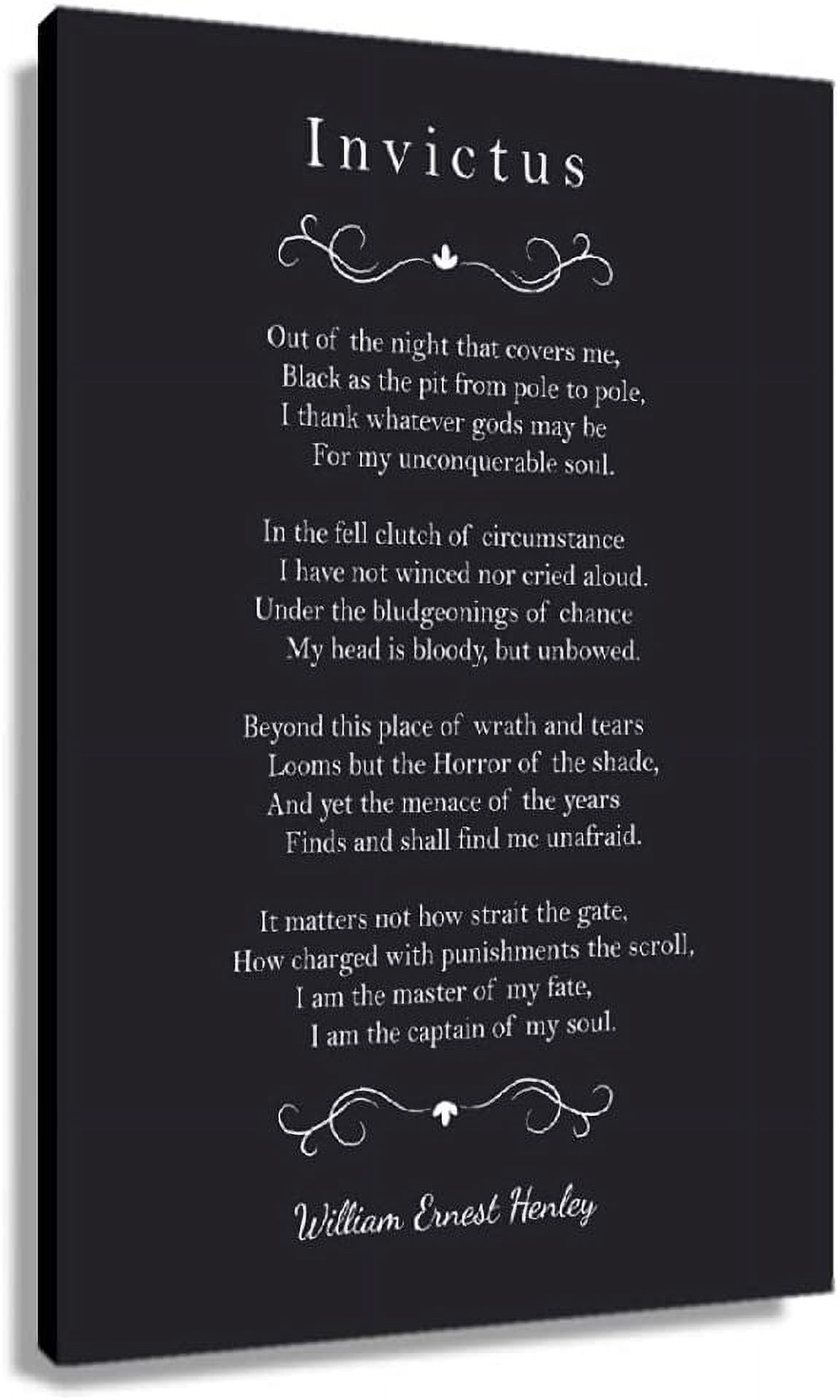 AVOI Invictus Poem Quotes Wall Art Canvas Inspirational Poster ...