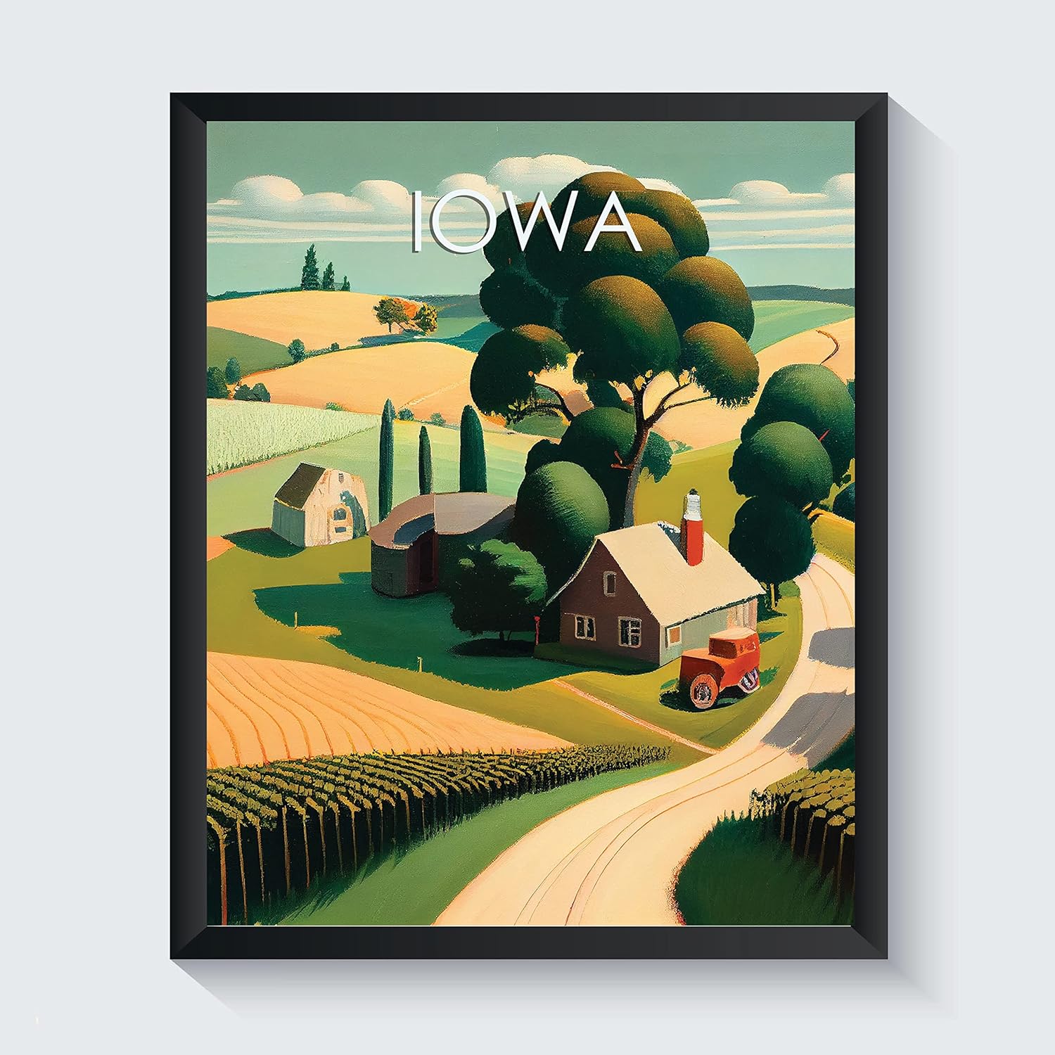 AVOI Iowa Country Side Art Print, Iowa Poster Wall art Decor, Iowa ...