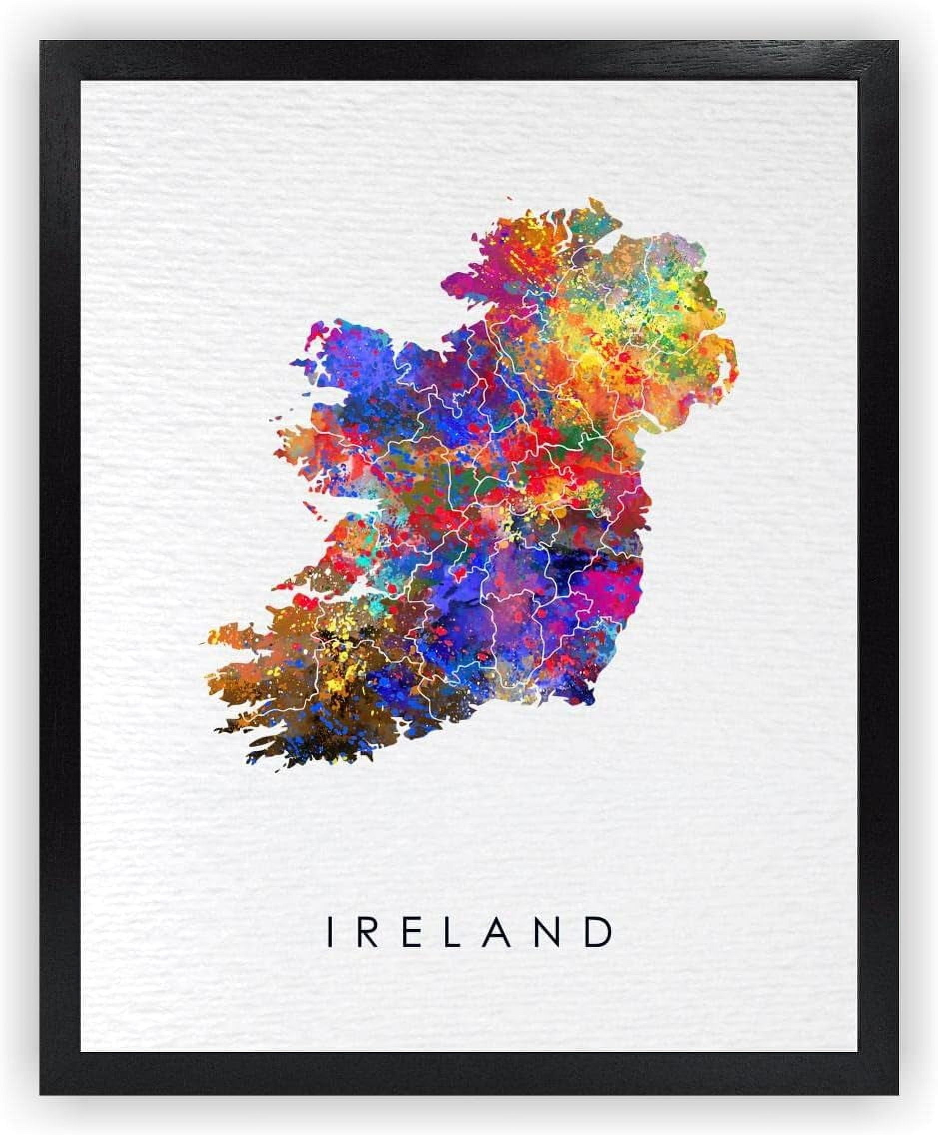 AVOI Ireland Watercolor Art Print Map Motherland Country Europe ...