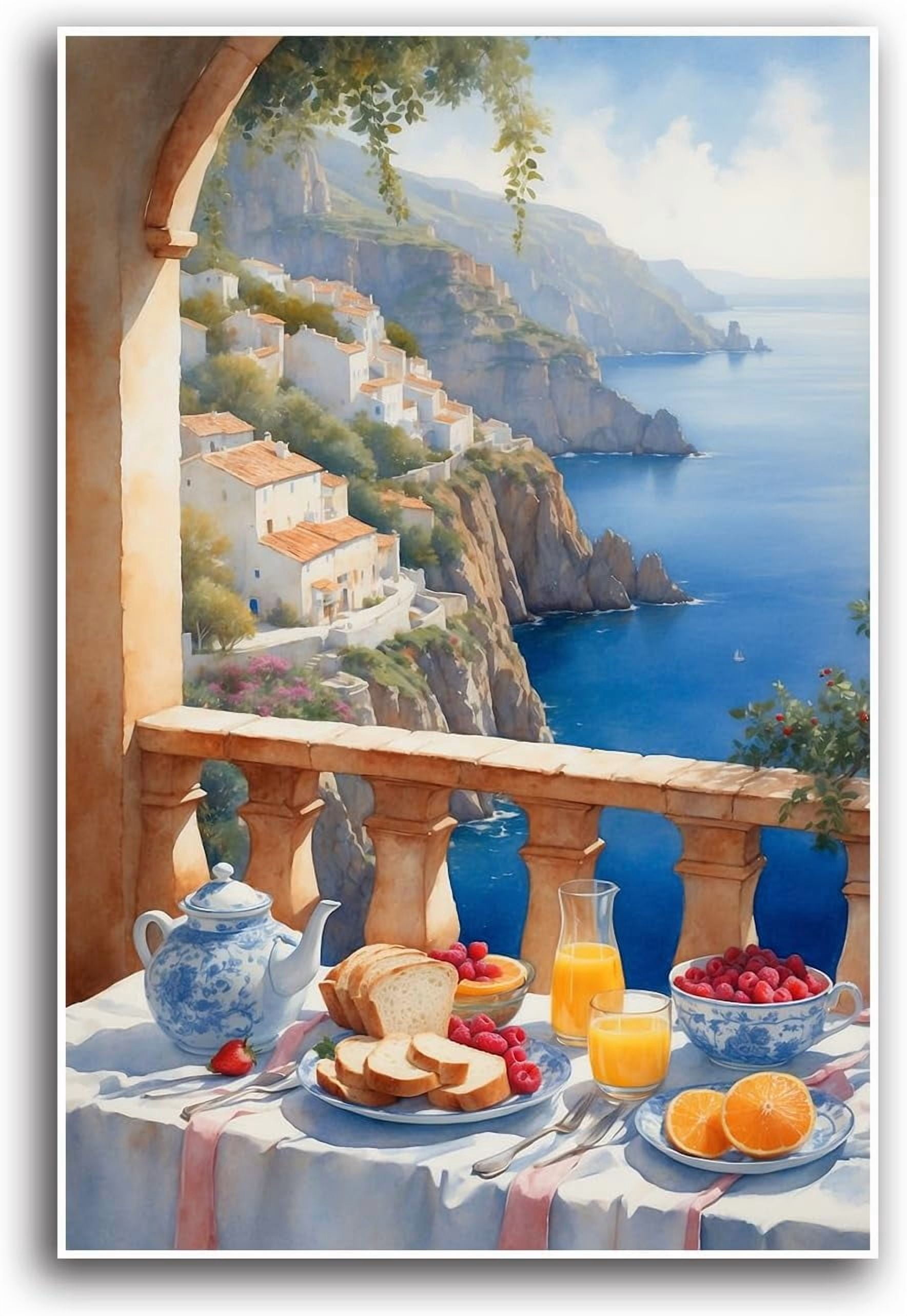 AVOI Italy Painting Oil Canvas Wall Art Pic08 Mediterranean Cityscape ...