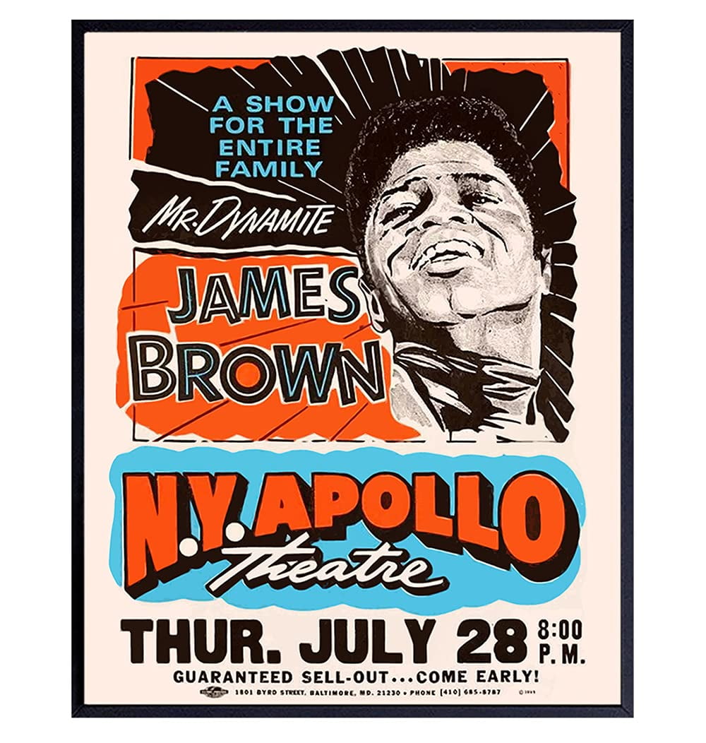 AVOI James Brown Poster-Soul Music-African American Wall Art-Black ...