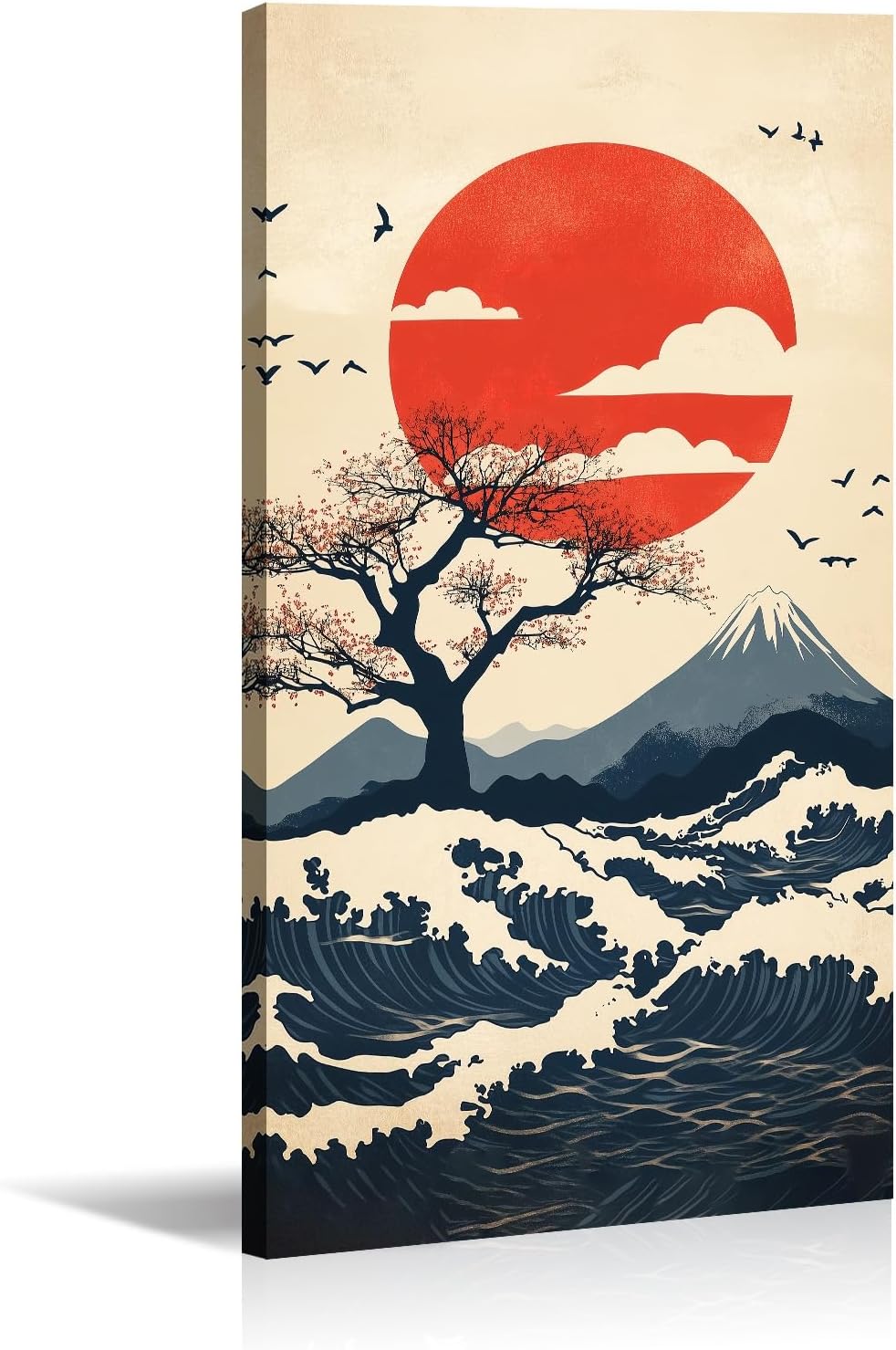 AVOI Japanese Canvas Wall Art Mount Fuji Asian Landscape Picture Cherry ...
