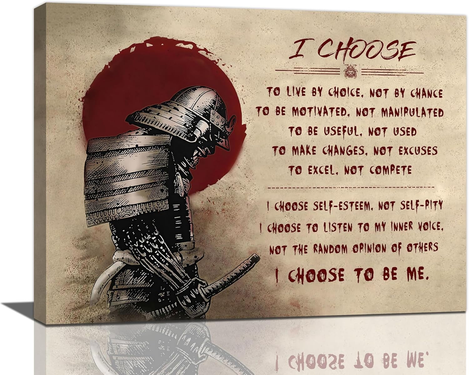 AVOI Japanese Samurai Decor Wall Art Asian Culture Warrior I Choose ...