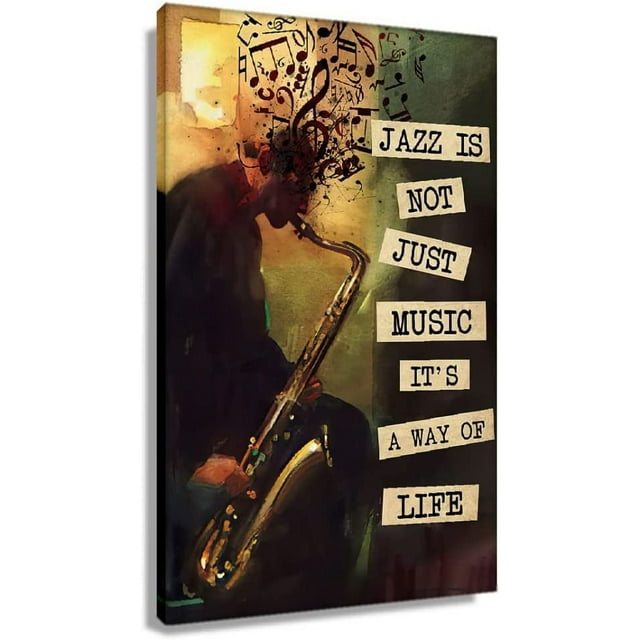 AEFER Jazz Wall Art Music Posters Modern Artwork Unframed Music Is Life ...