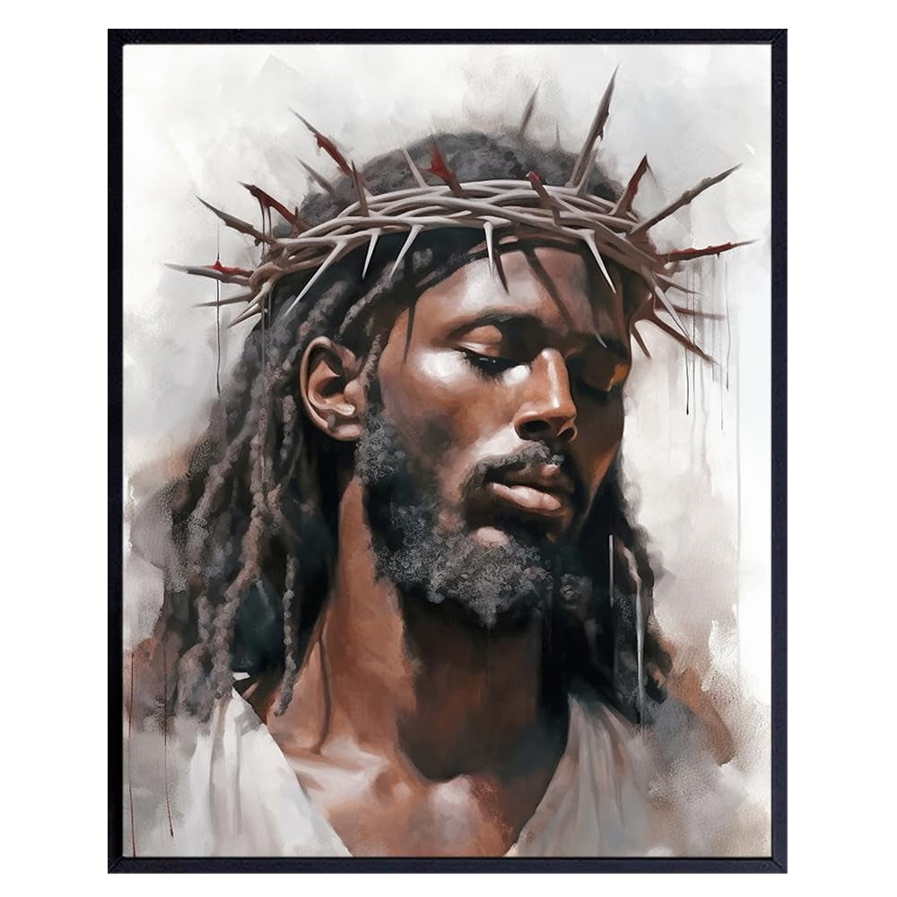 AEFER Jesus Christ African American Art 11x14 - Christian Wall Decor ...