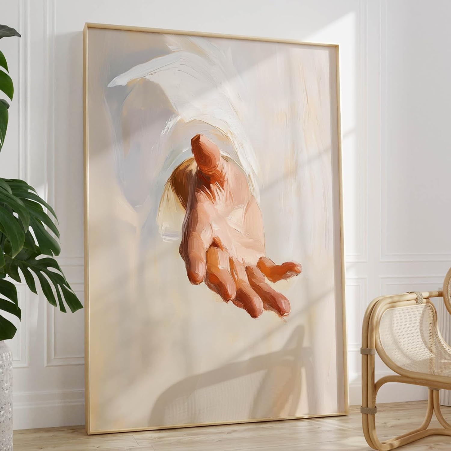 AVOI Jesus Give Me Your Hand Canvas Wall Art God Hand Painting ...