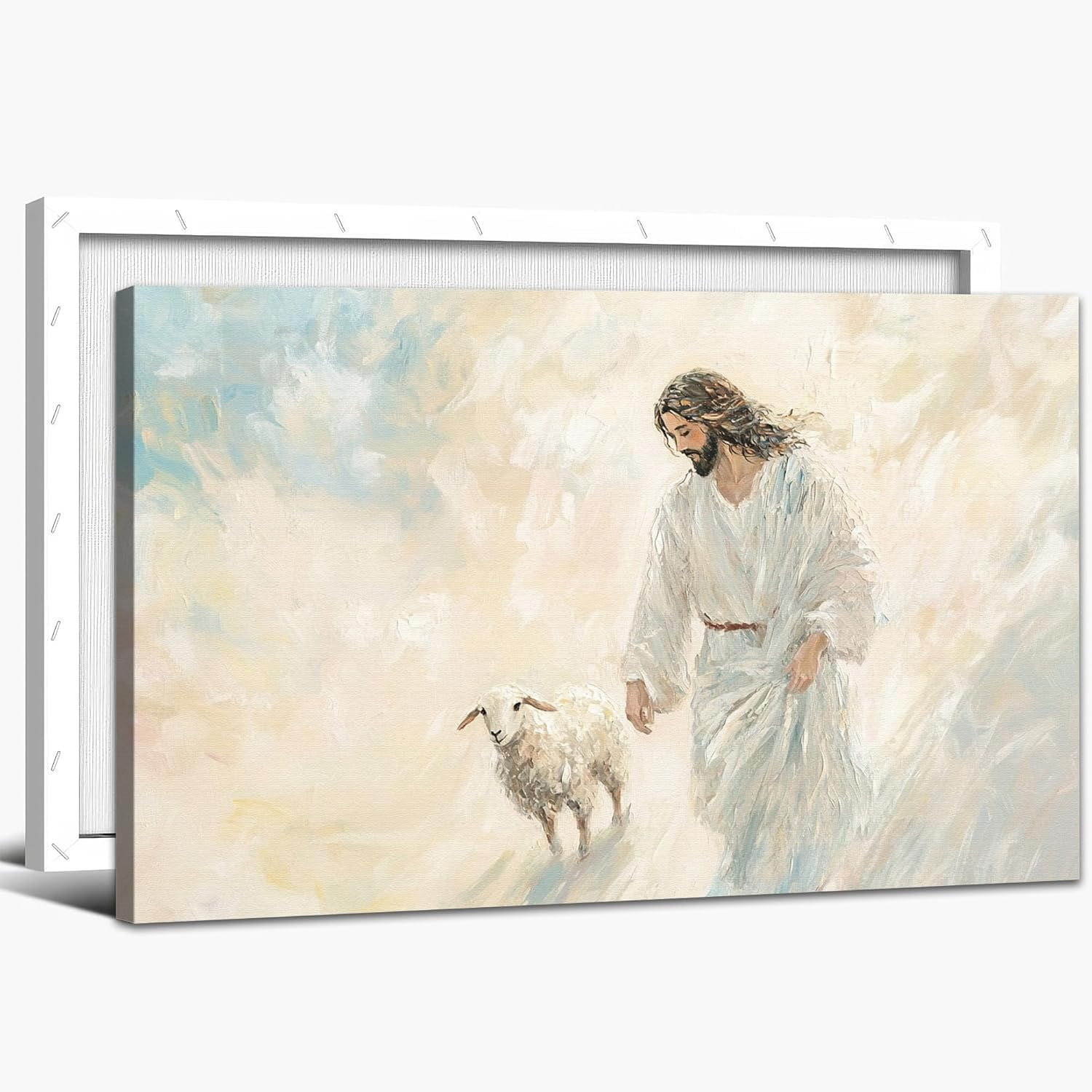 AVOI Jesus and Lamb Christian Wall Art, Jesus Saves the Lost Lamb Canvas Wall Decor, Jesus God ...