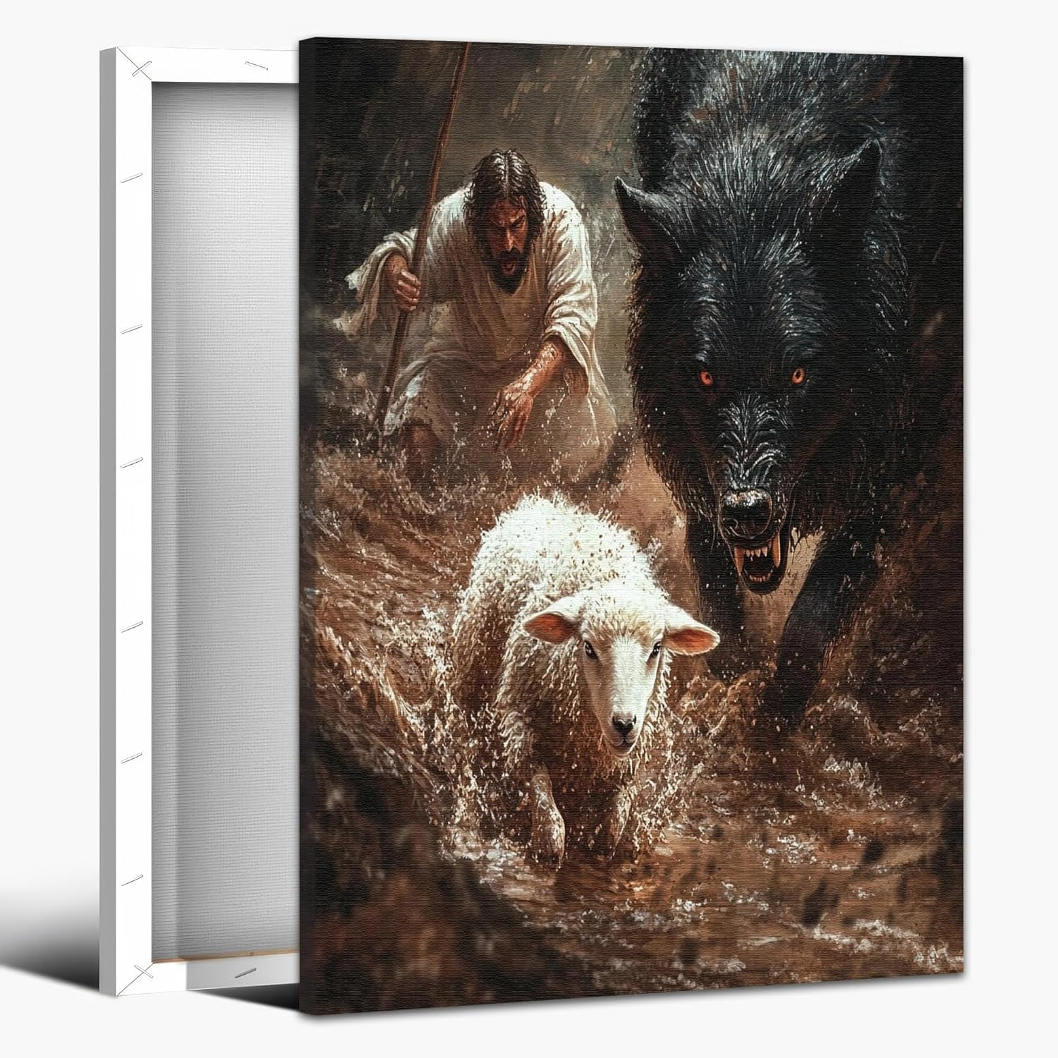 AVOI Jesus and Lamb Christian Wall Art, Jesus Saves the Lost Lamb ...